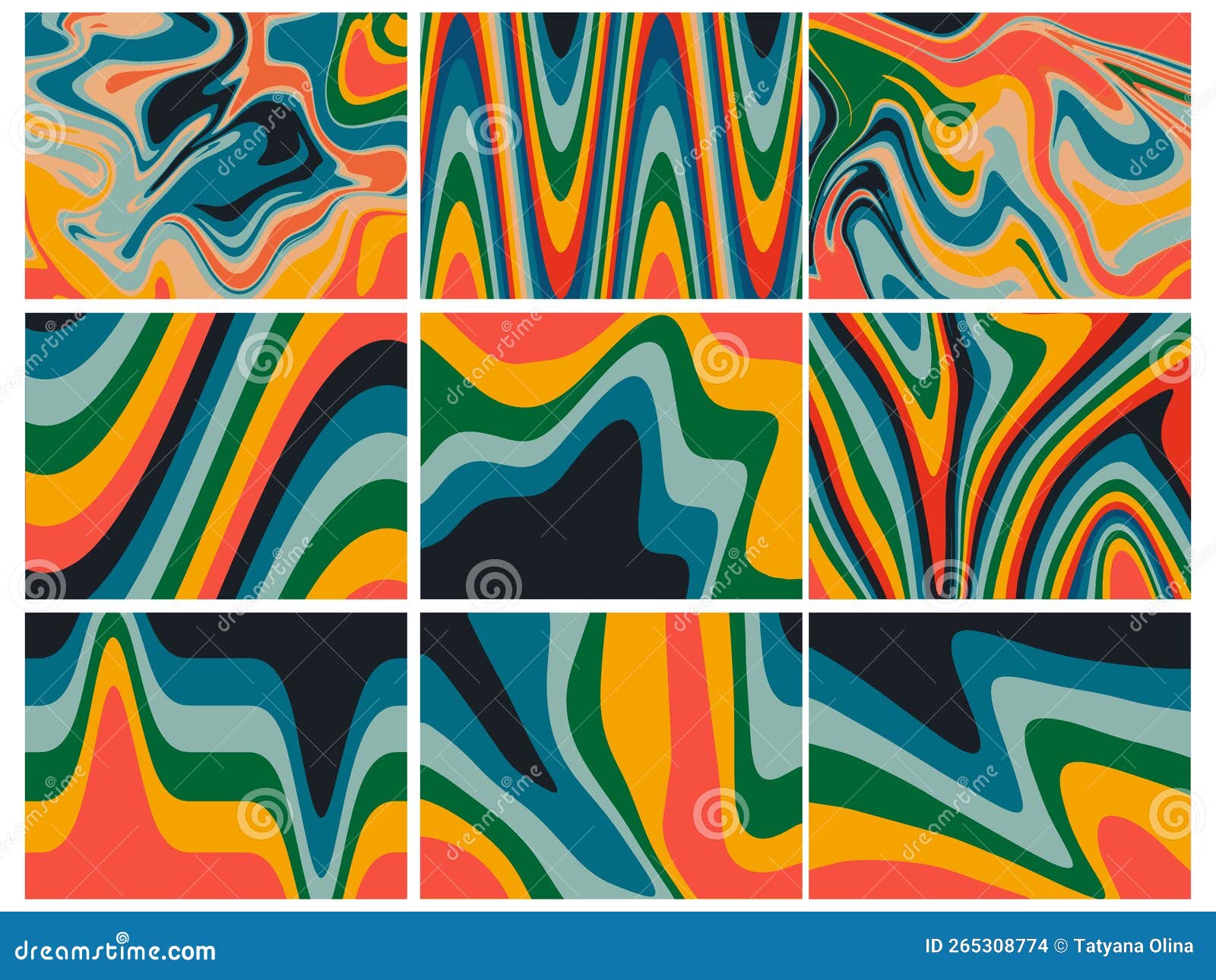 Retro Groovy Colorful Modern Texture Stock Vector - Illustration of ...