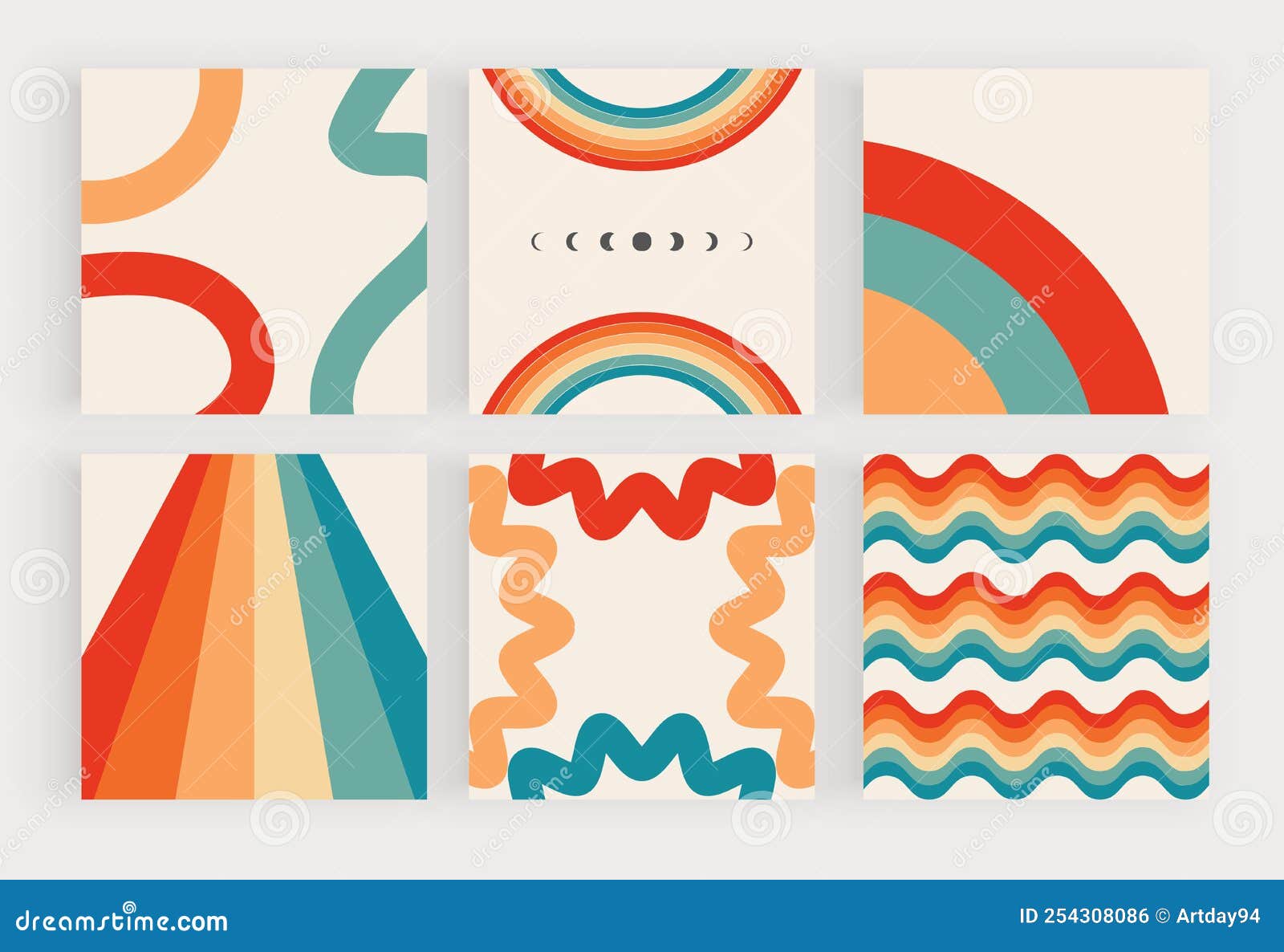 Retro Groovy Social Media Background Stock Illustration - Illustration ...