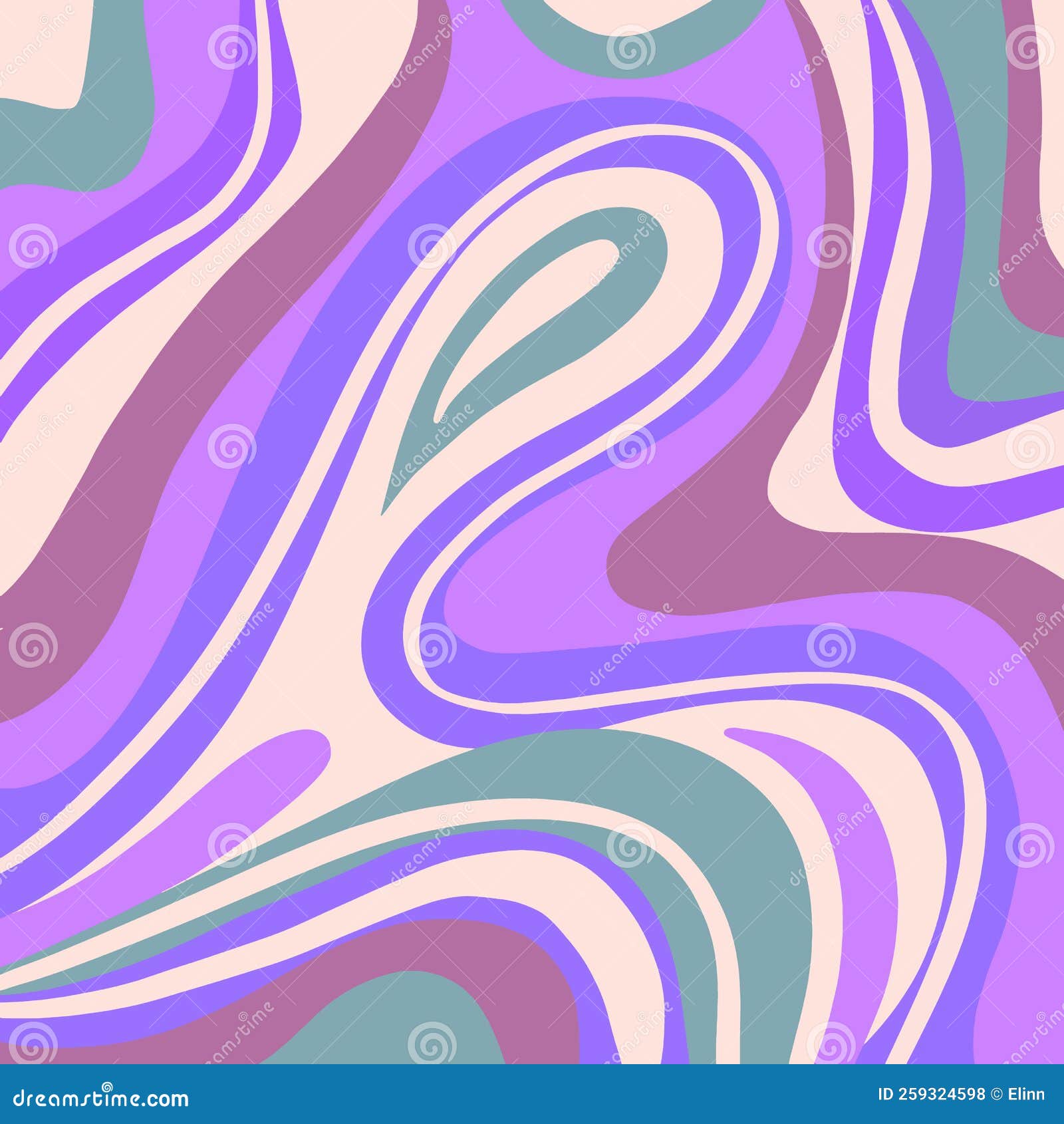 Retro Groovy Wavy Swirls Vector Background Design Stock Vector ...