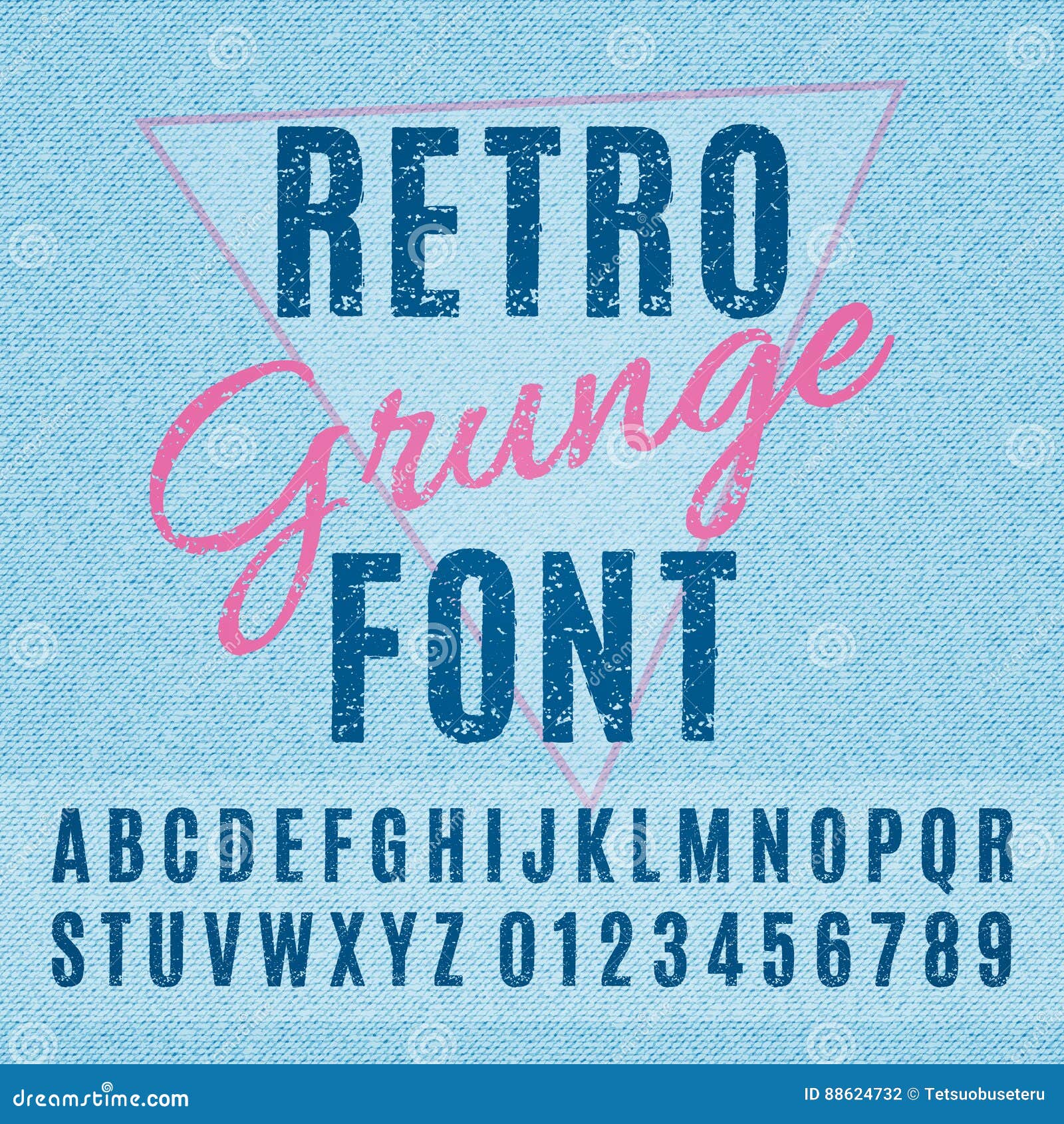 Retro Grunge Font stock vector. Illustration of design - 88624732
