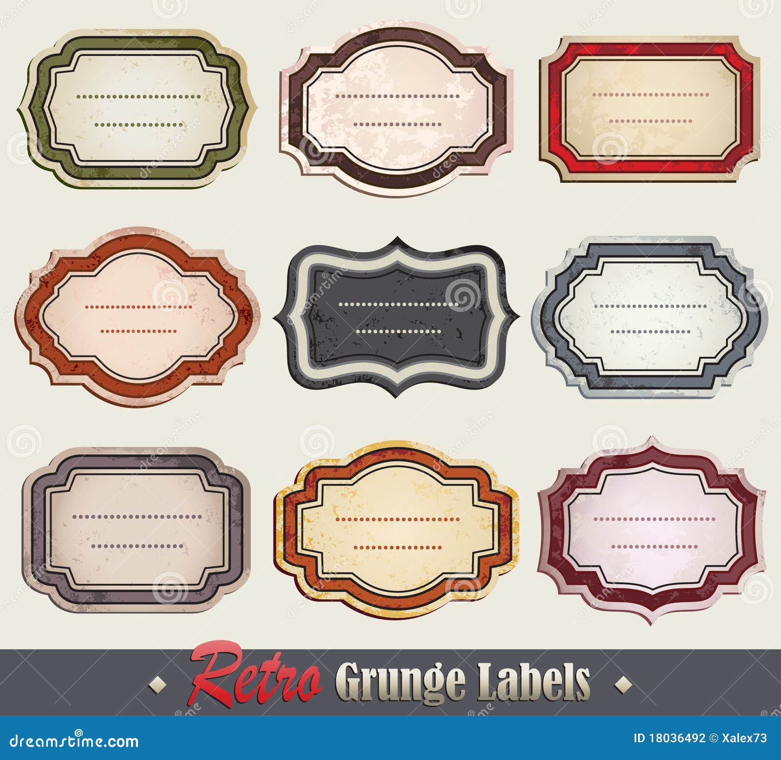 Retro Grunge Labels stock vector. Illustration of artistic - 18036492