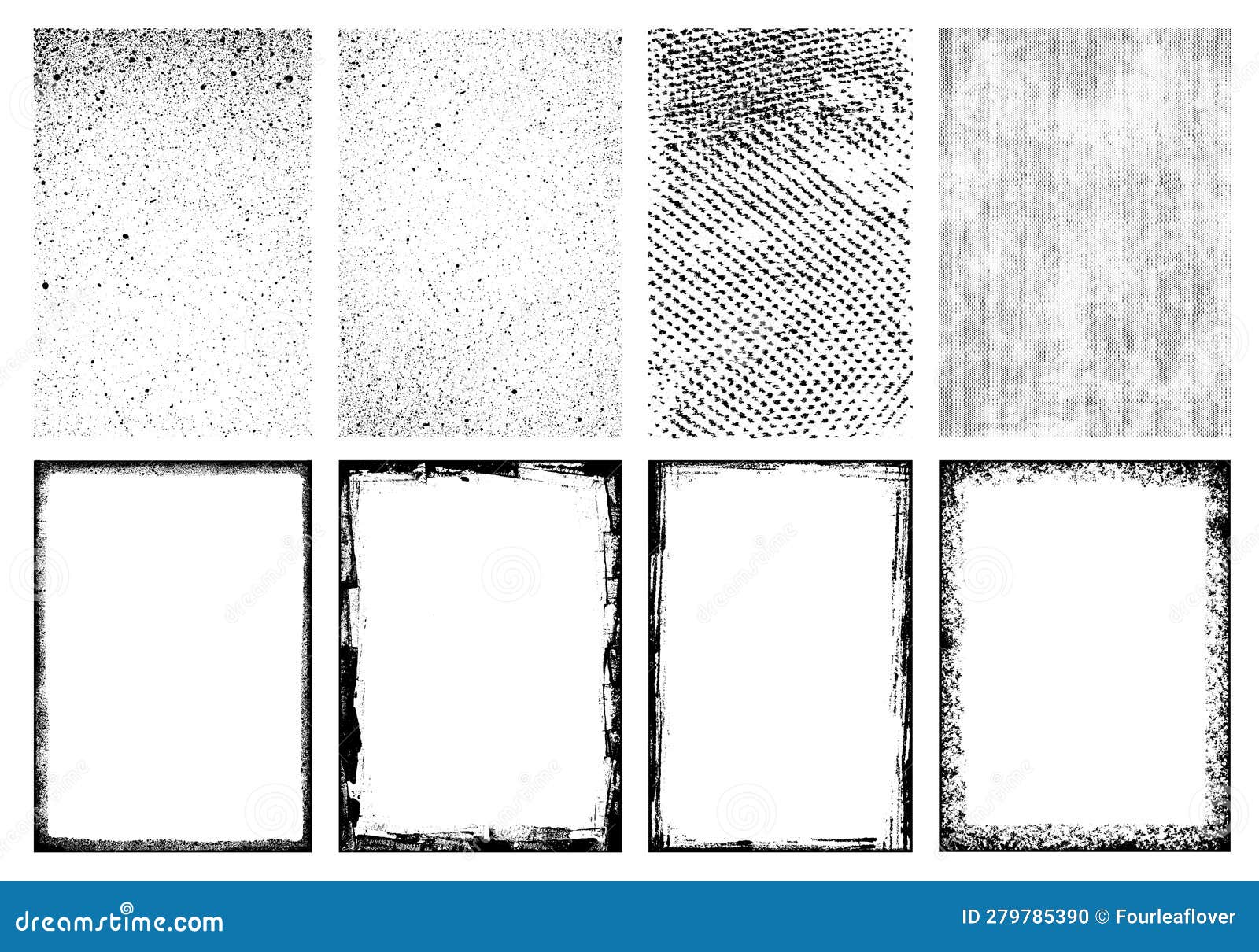 Retro Grunge Overlay Background and Frames Set. Stock Vector ...