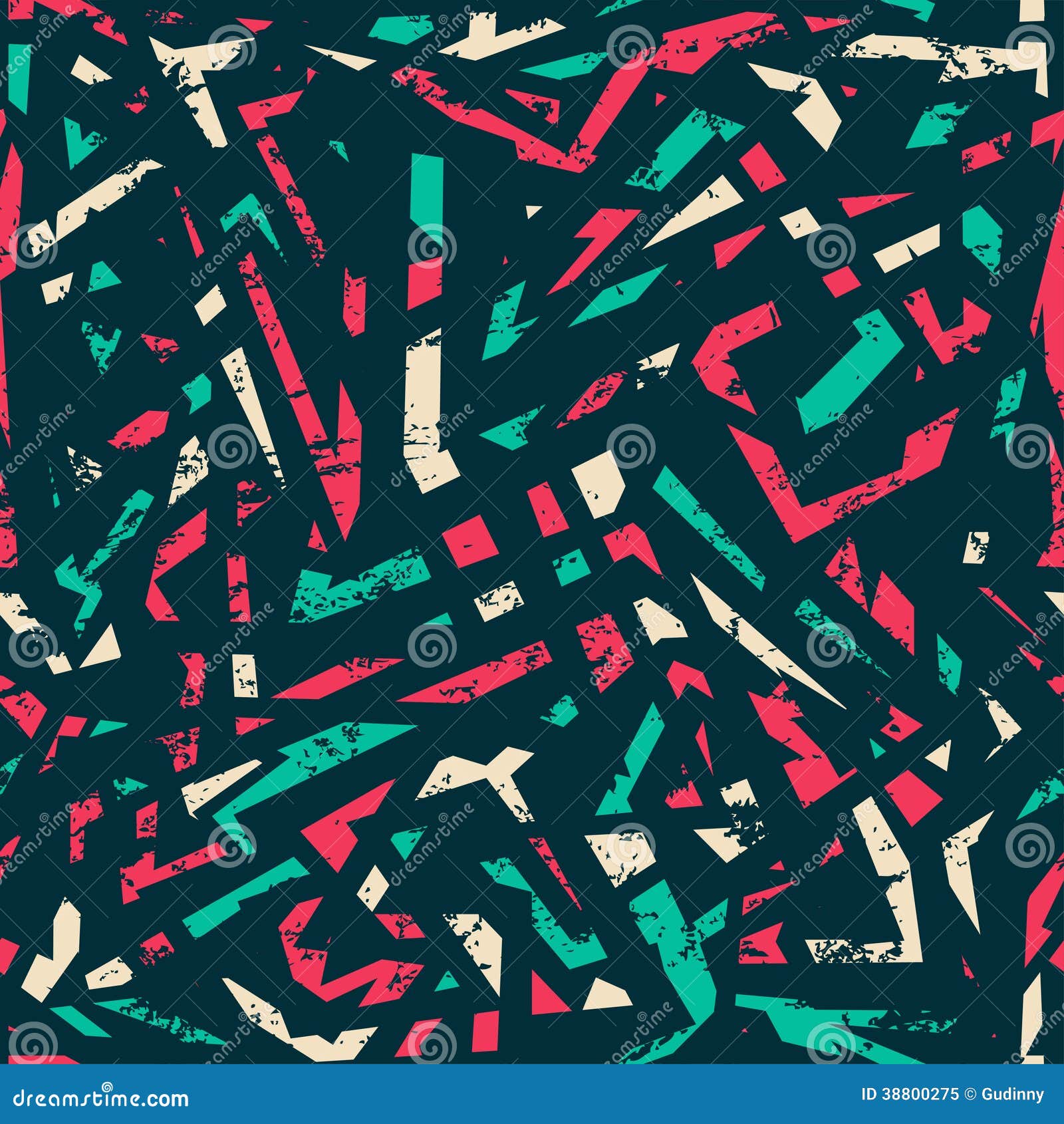 Retro Grunge Seamless Pattern Stock Vector - Illustration of deco ...