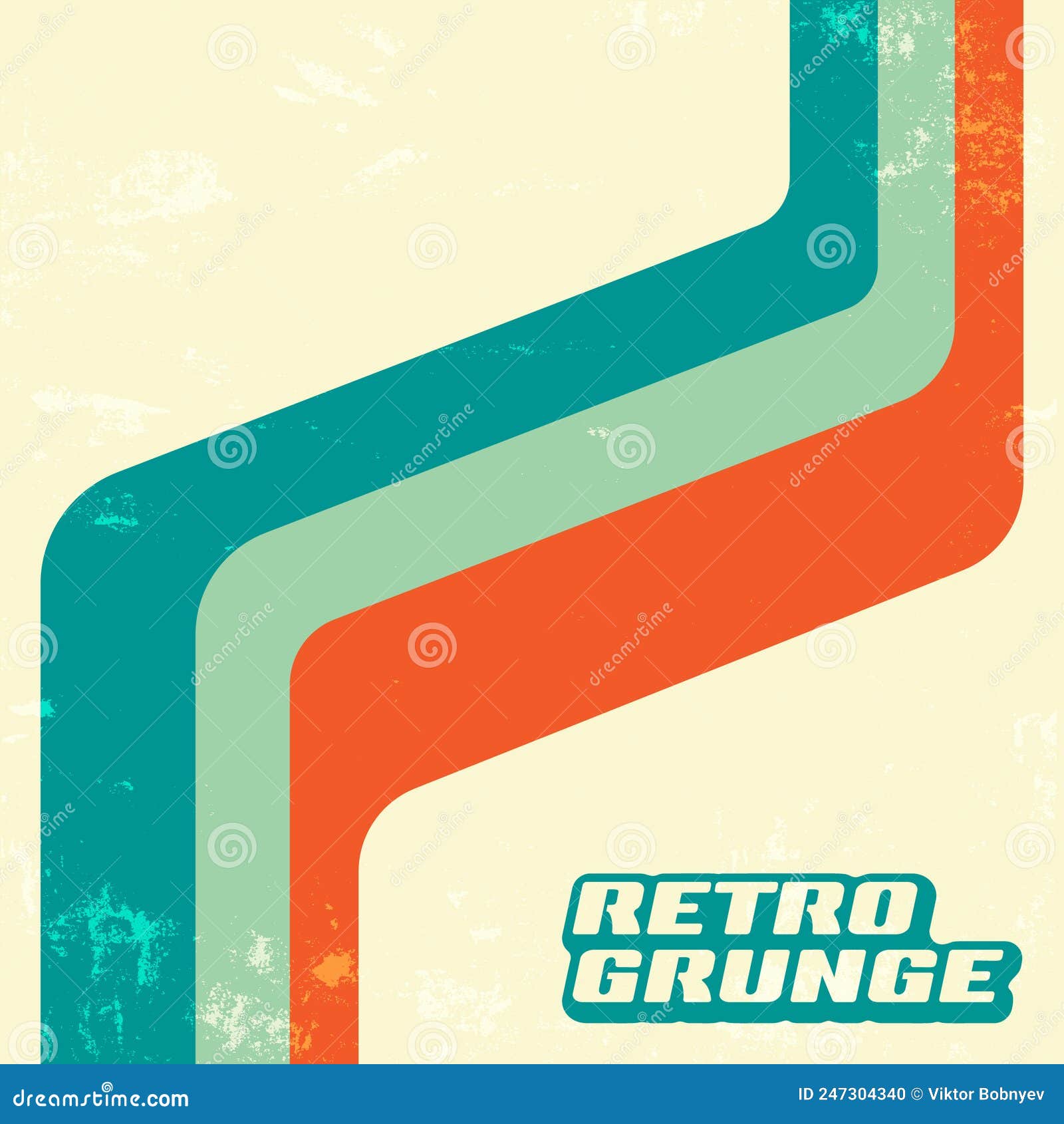 Retro Grunge Texture Background with Vintage Color Stripes. Vector ...