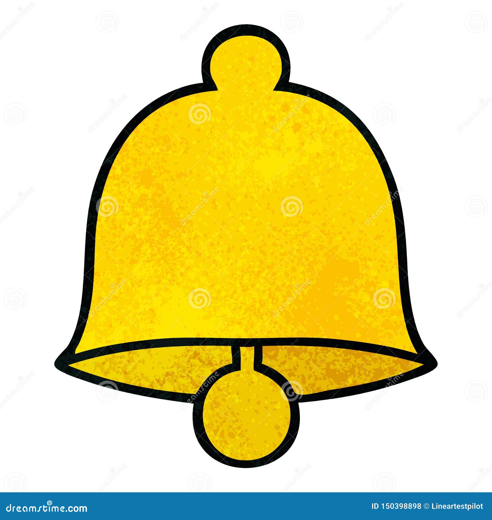 Retro Grunge Texture Cartoon of a Brass Bell Stock Vector ...
