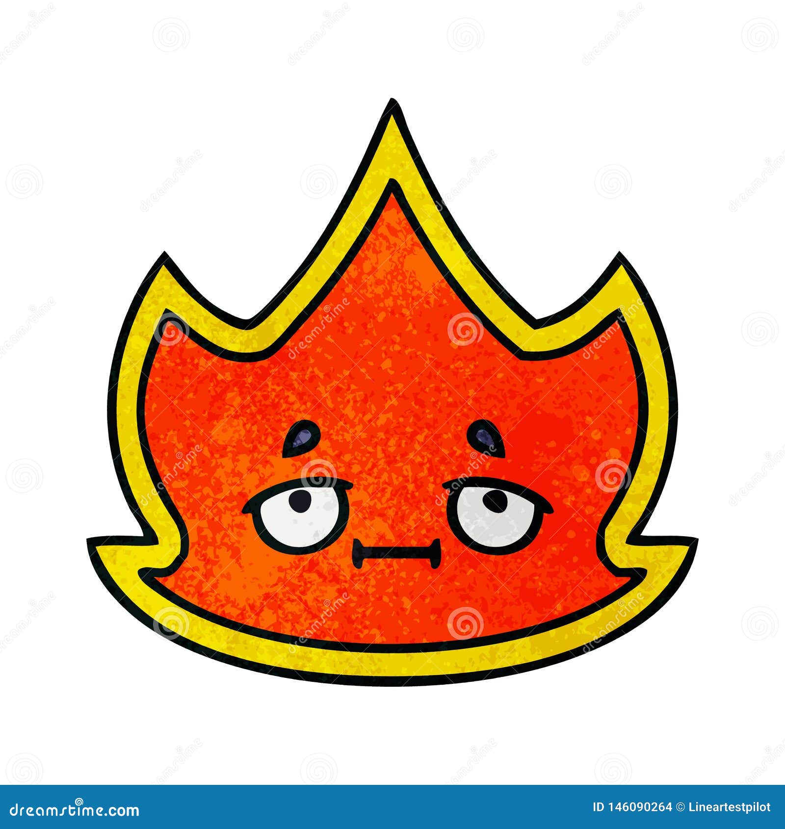 Retro Grunge Texture Cartoon of a Fire Stock Vector - Illustration of ...