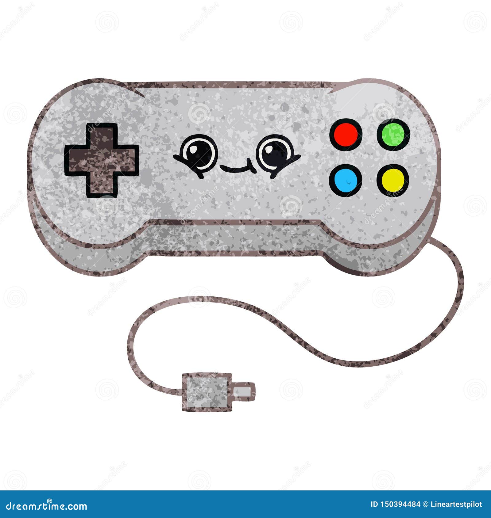 Retro Grunge Texture Cartoon of a Game Controller Stock Vector ...