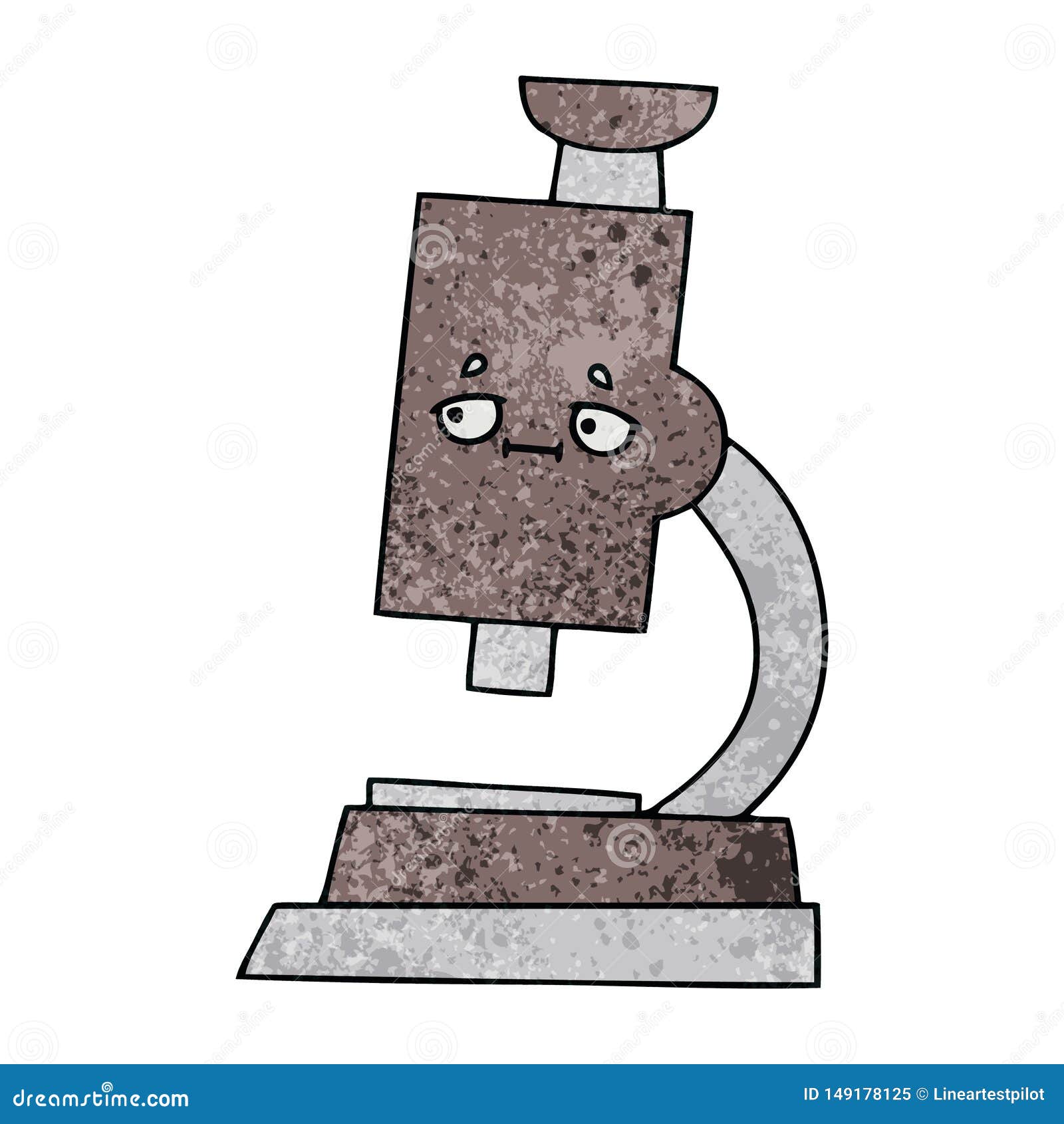 Retro Grunge Texture Cartoon Microscope Stock Vector - Illustration of ...