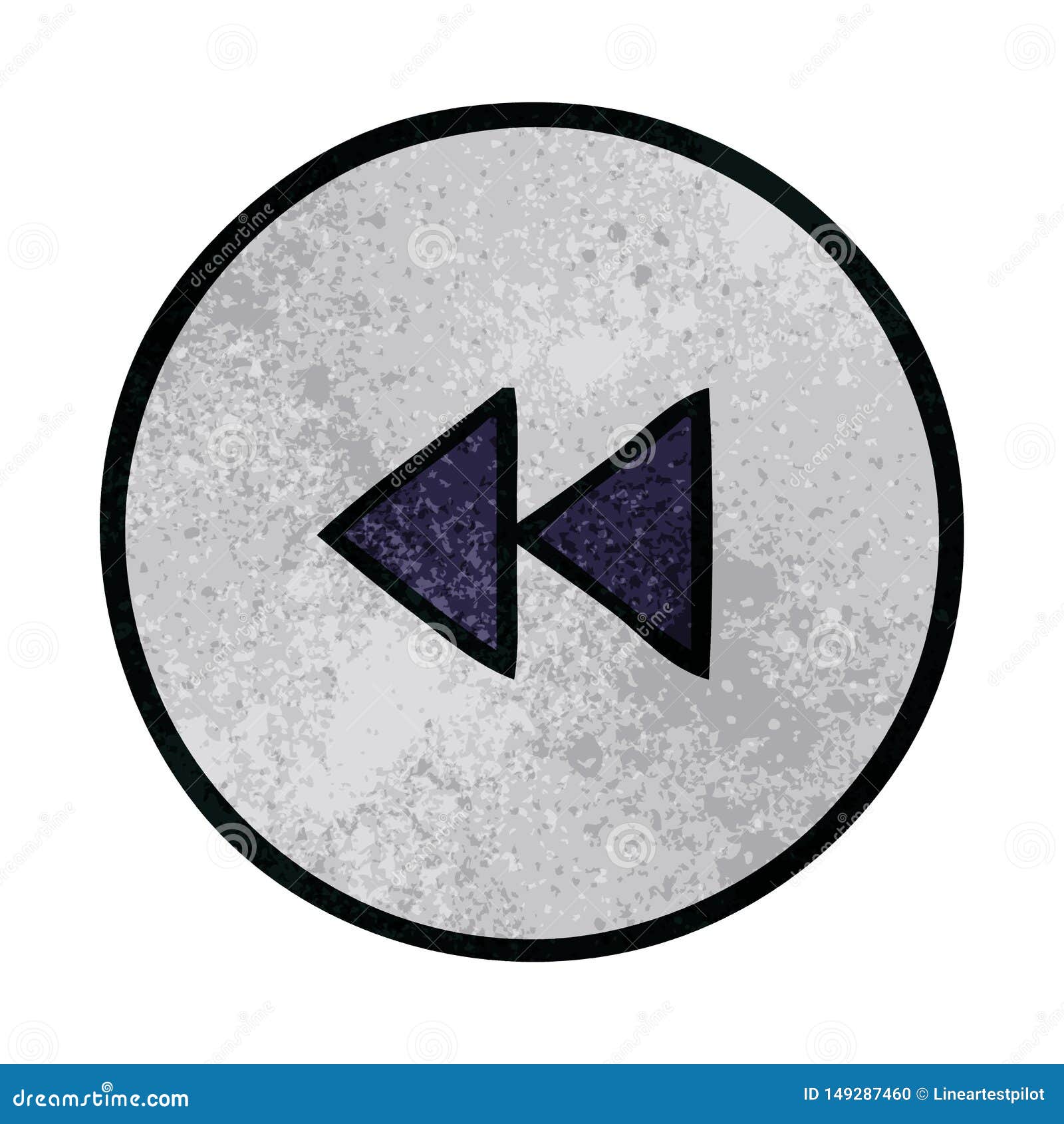 Rewind Button Hand Drawn Outline Doodle Icon. Vector Illustration ...