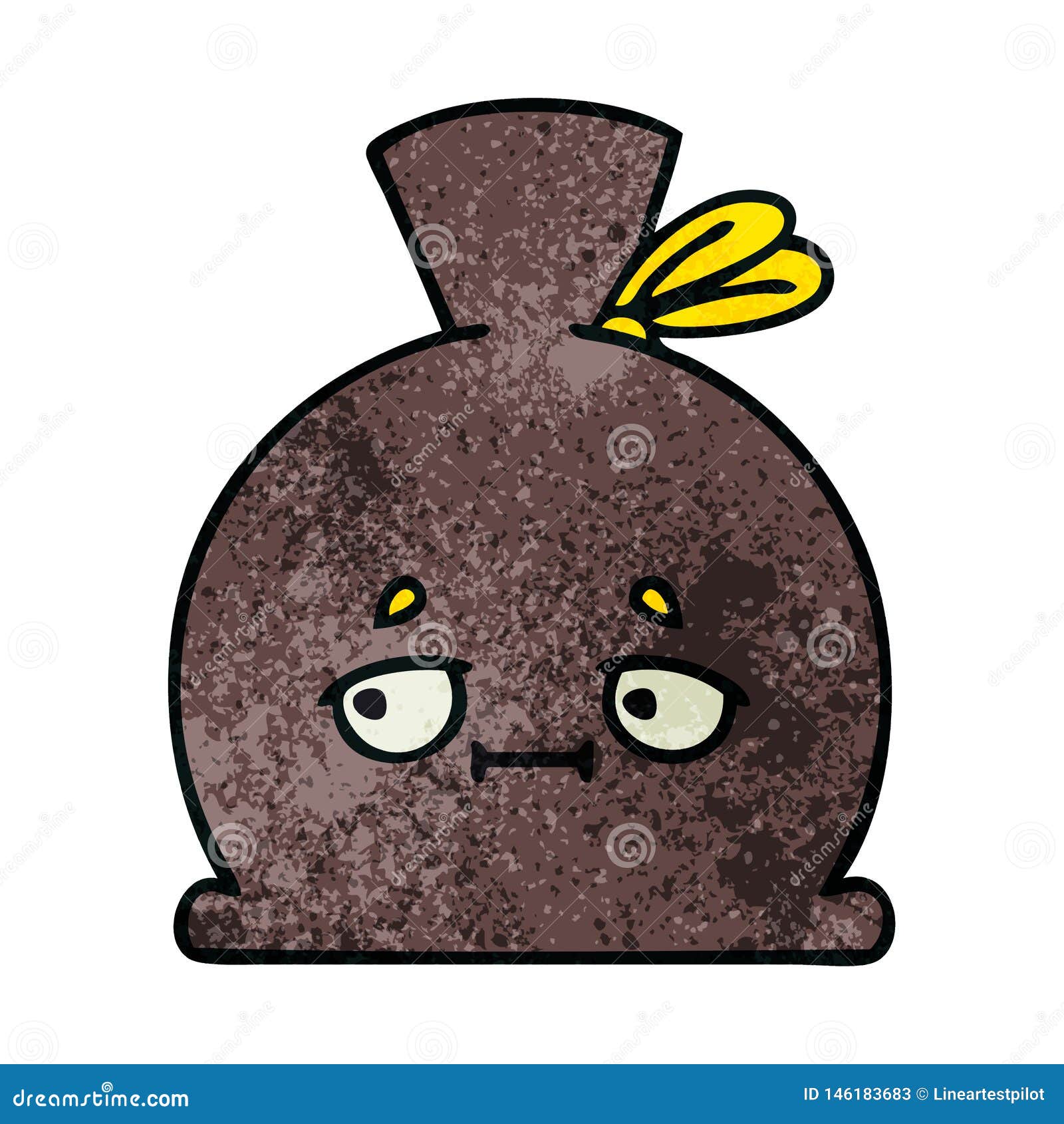 Retro Grunge Texture Cartoon of a Sack Stock Vector - Illustration of ...