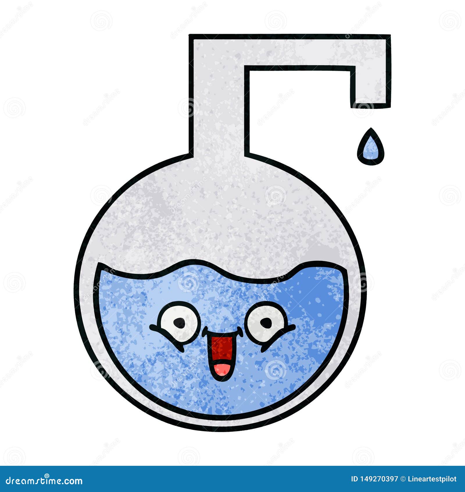 Retro Grunge Texture Cartoon Science Bottle Stock Vector - Illustration ...