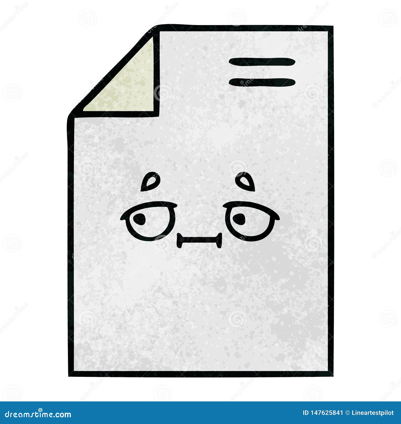 Retro Grunge Texture Cartoon Sheet of Paper Stock Vector - Illustration ...