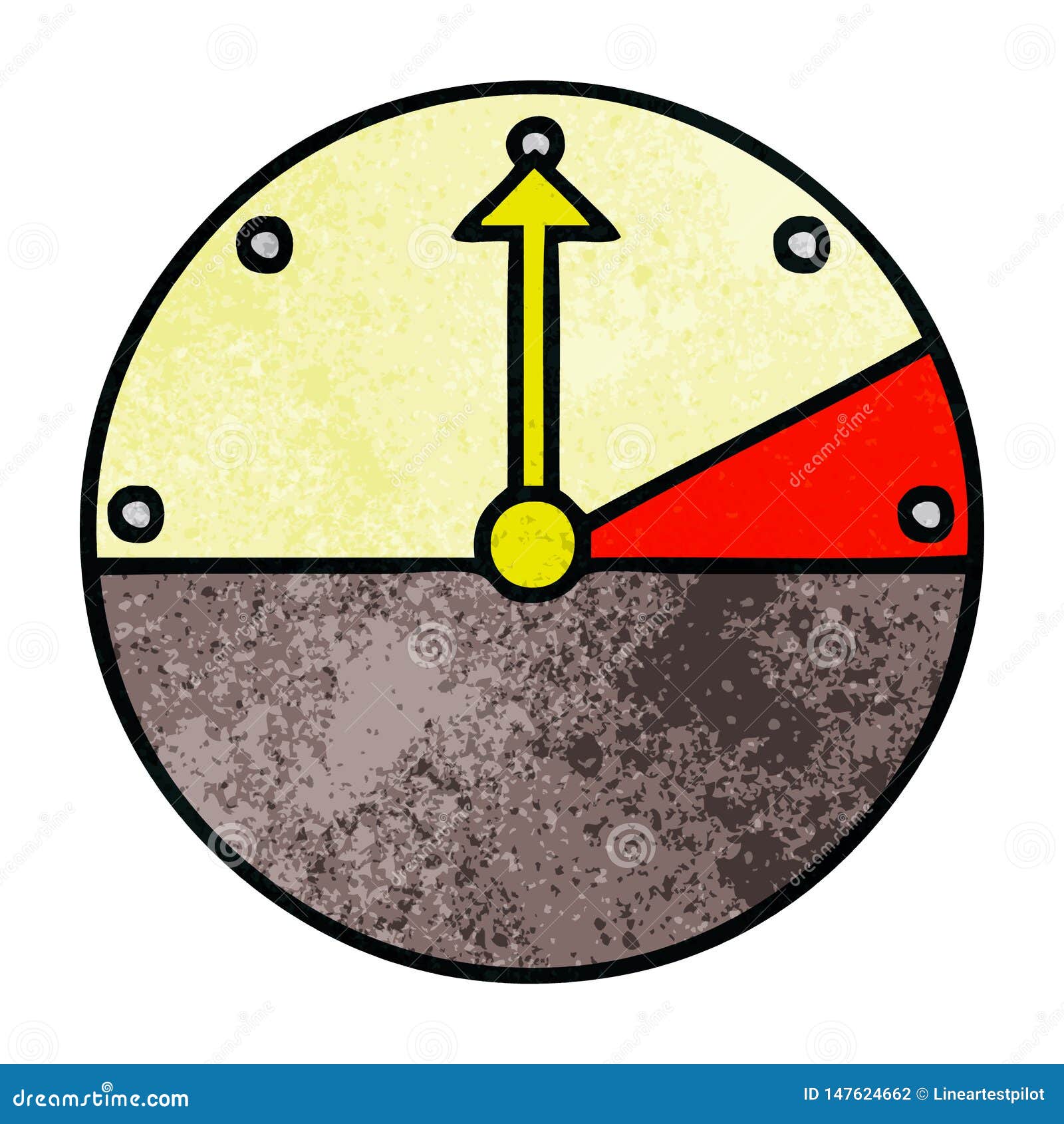 Cartoon Car Speedometer Vector Drawing Isolated Speed Reading In Miles ...