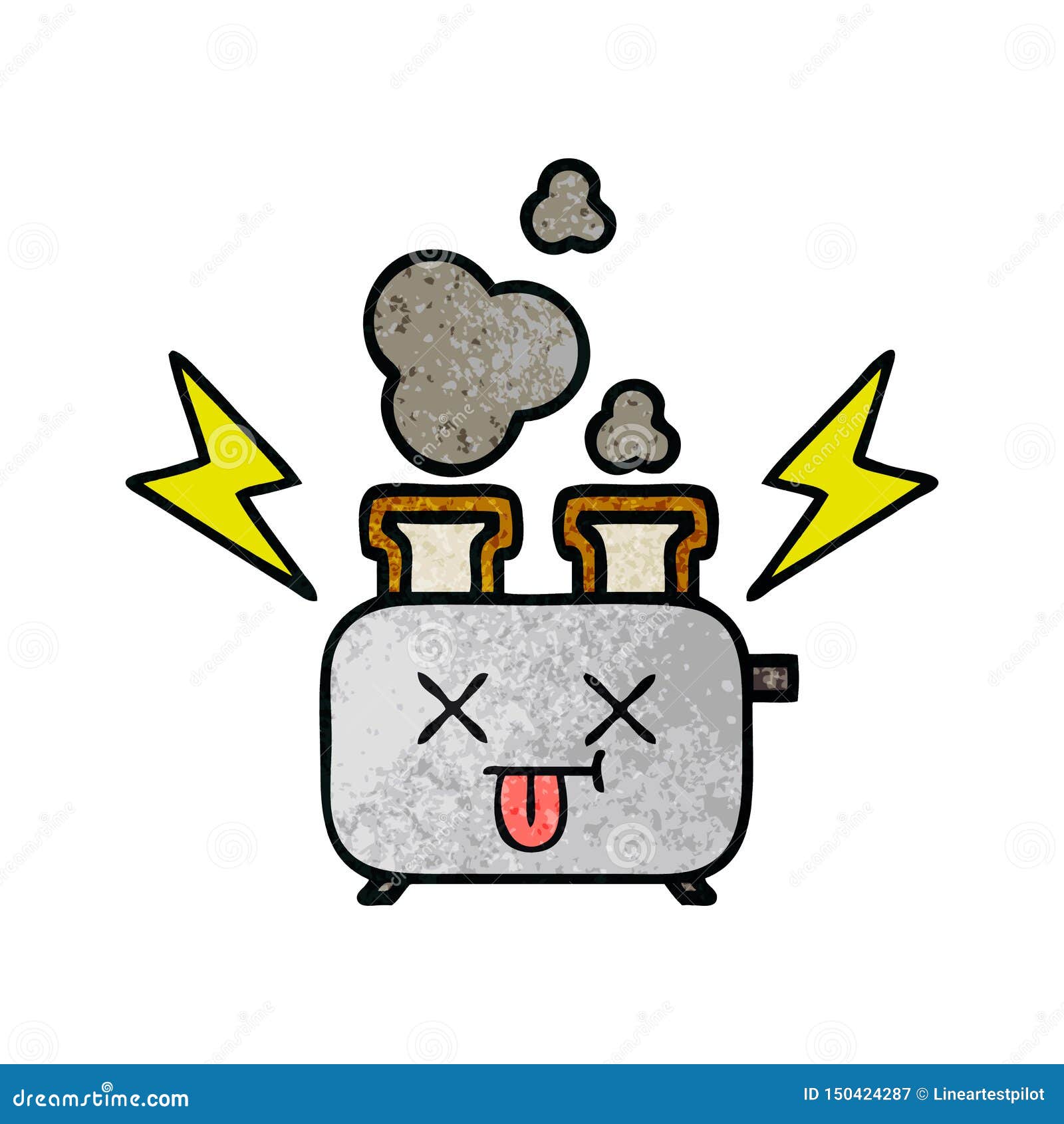 Retro Grunge Texture Cartoon of a of a Toaster Stock Vector ...