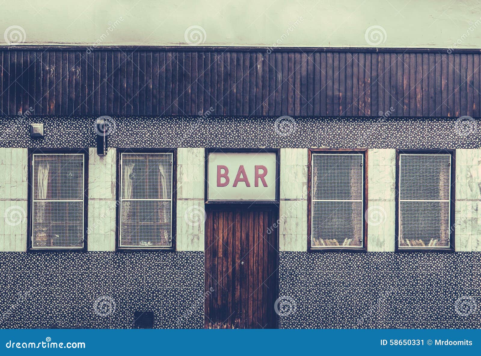 Retro Grungy Urban Bar stock image. Image of filtered - 58650331