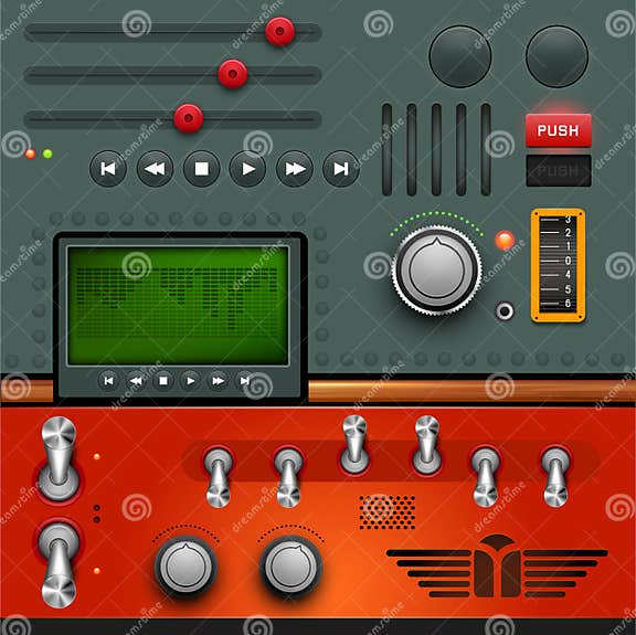 Retro User Interface stock vector. Illustration of button - 29998858