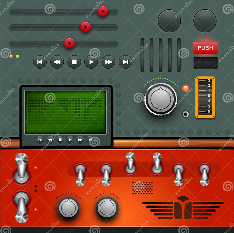 Retro User Interface stock vector. Illustration of button - 29998858