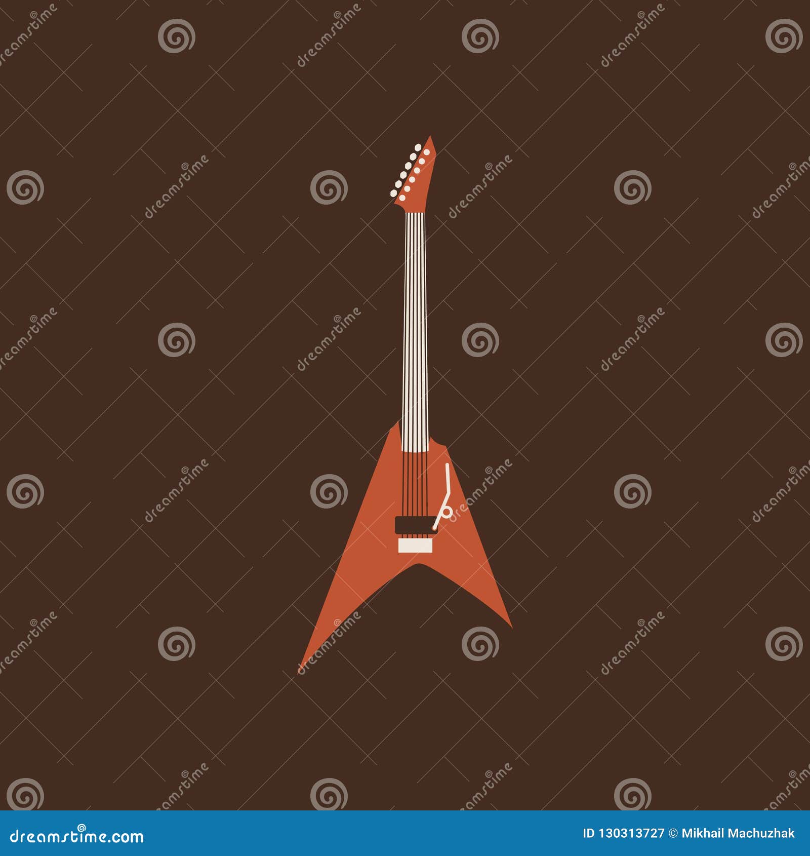 Retro Guitar Icon. Isolated Vector String Ill. Stock Vector ...