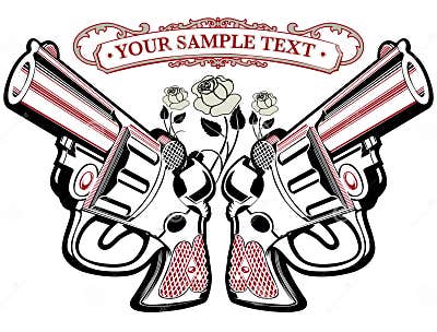 Retro guns banner stock illustration. Illustration of design - 18357486