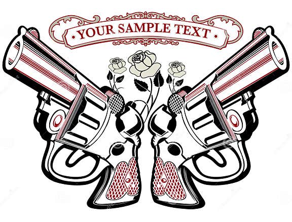 Retro guns banner stock illustration. Illustration of design - 18357486