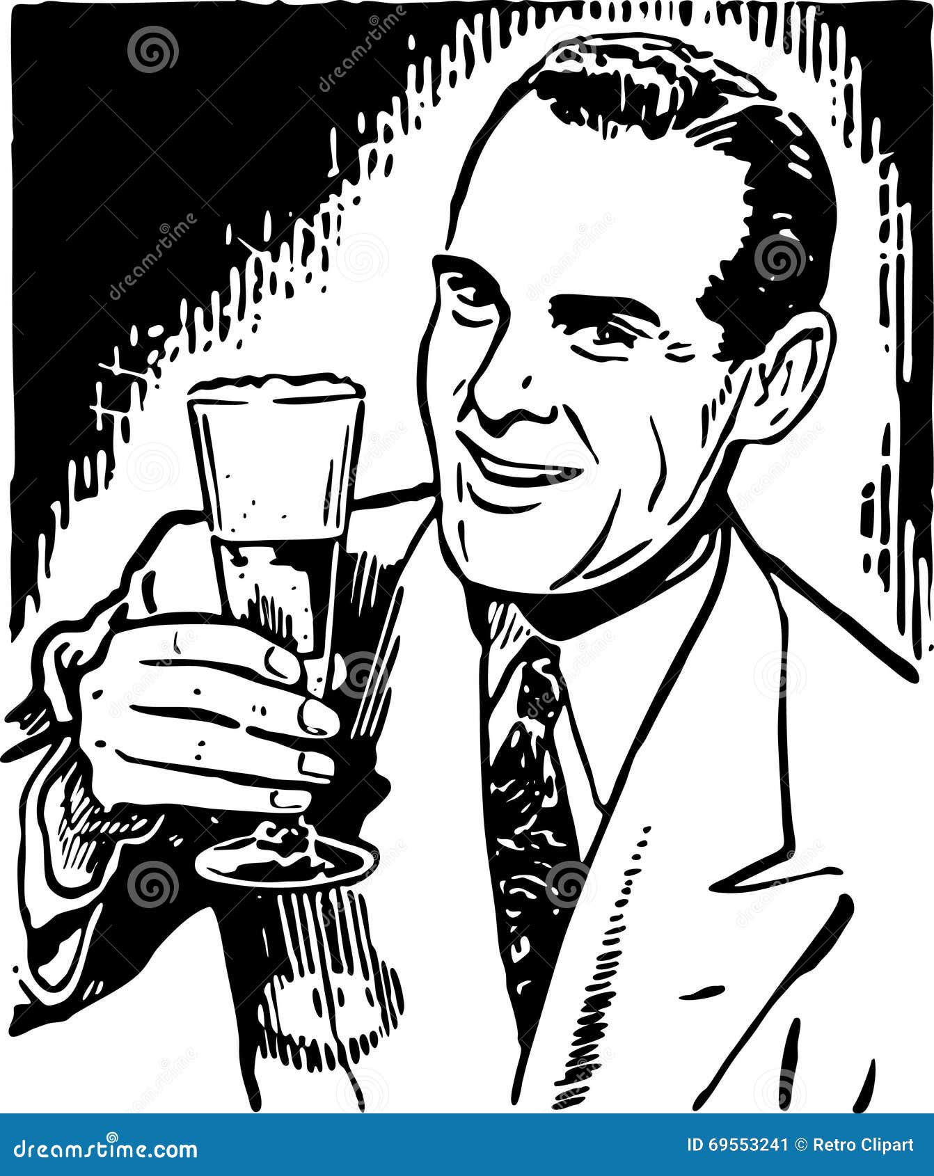 Retro Guy with Beer stock illustratie. Illustration of retro - 69553241