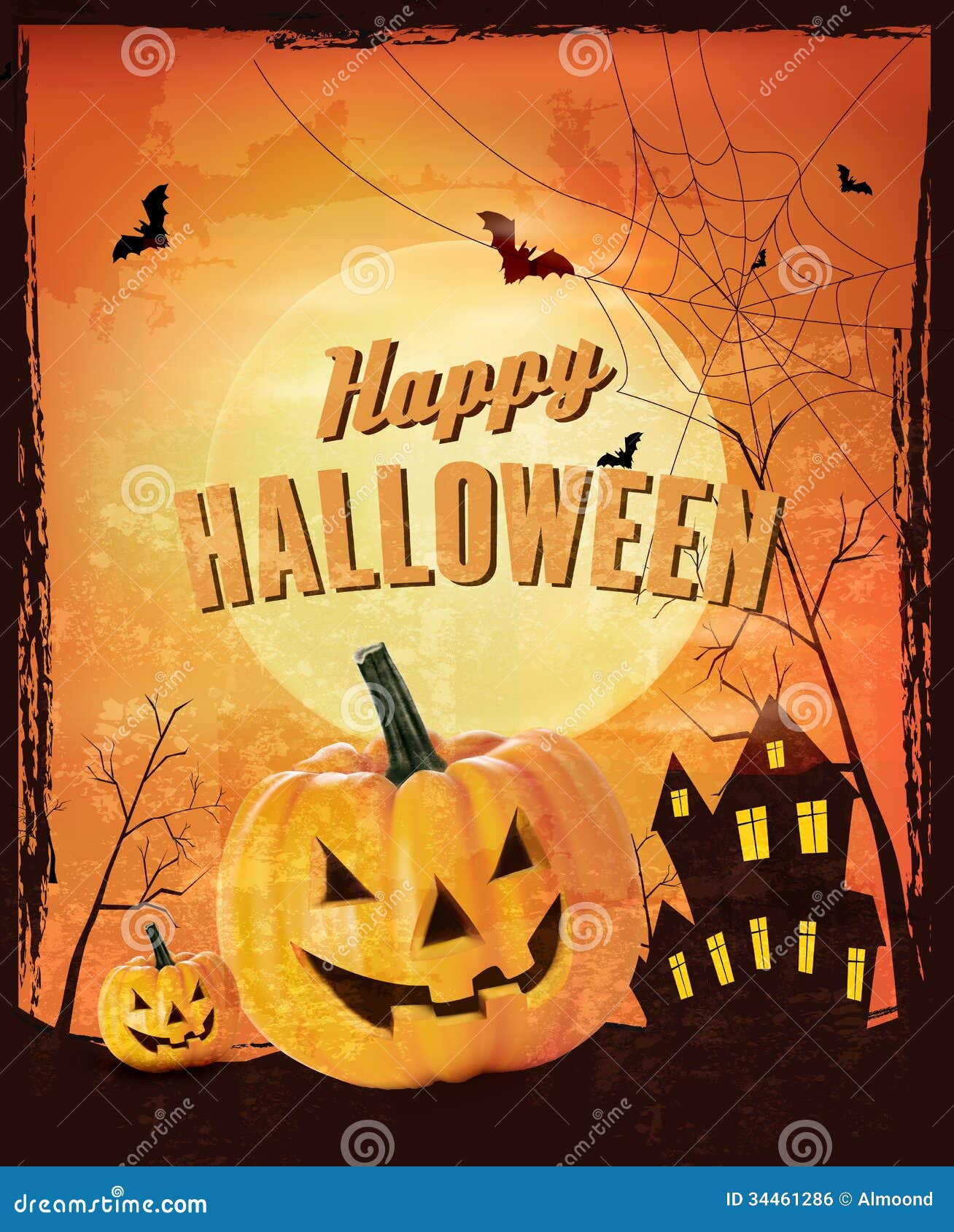 Retro Halloween background stock vector. Illustration of graveyard ...