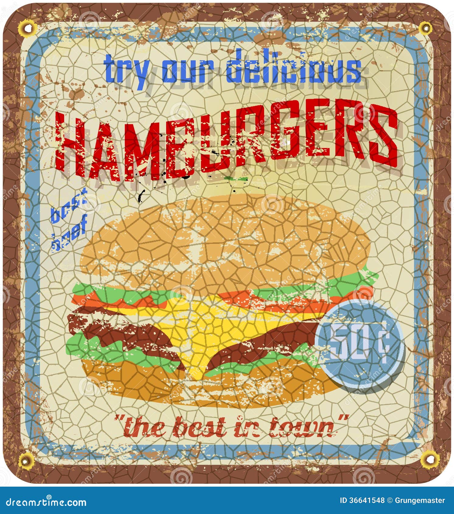 Retro Hamburger Sign Stock Illustrations – 5,062 Retro Hamburger Sign ...