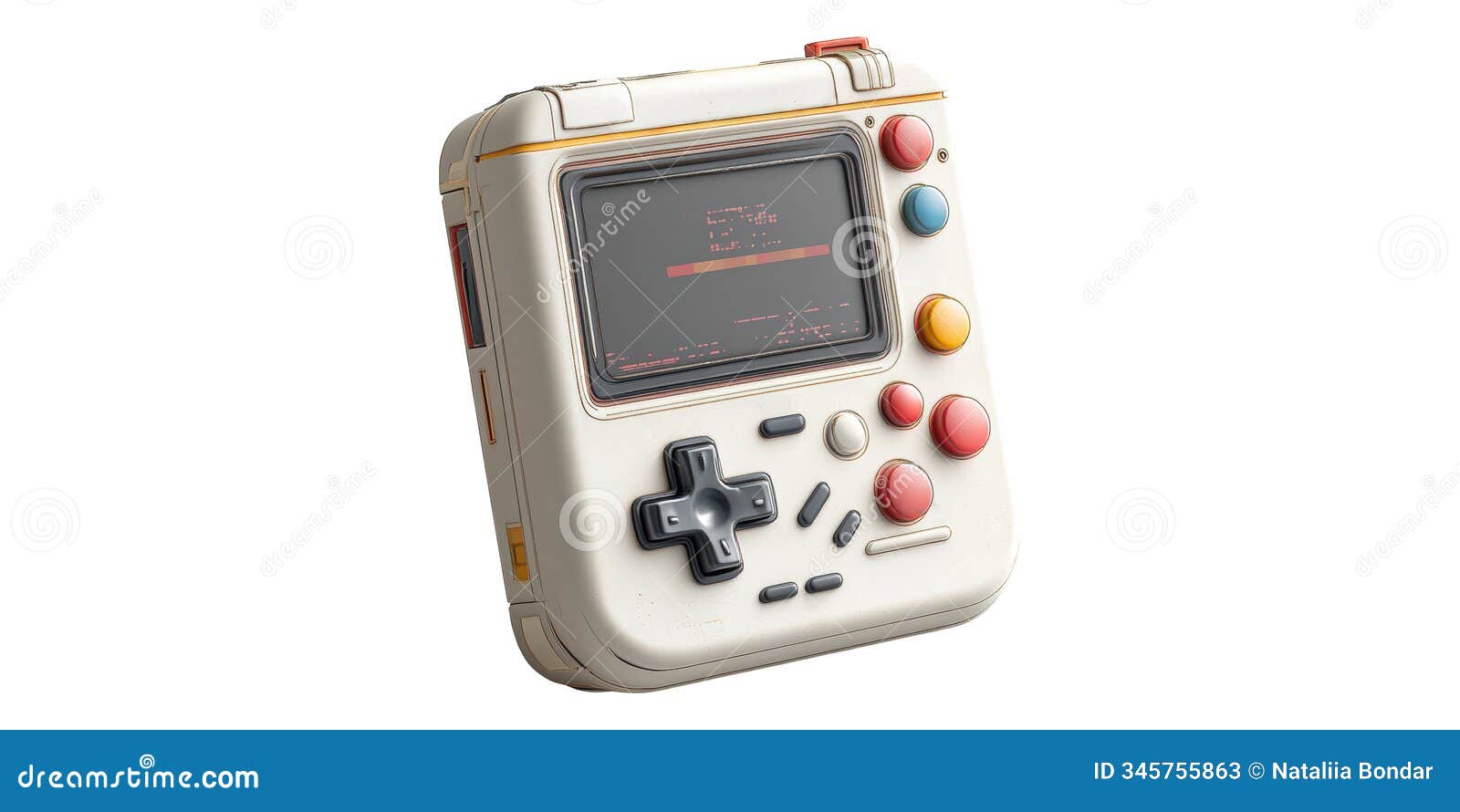 Retro Handheld Game Console Isolated Representing Nostalgic Gaming on ...