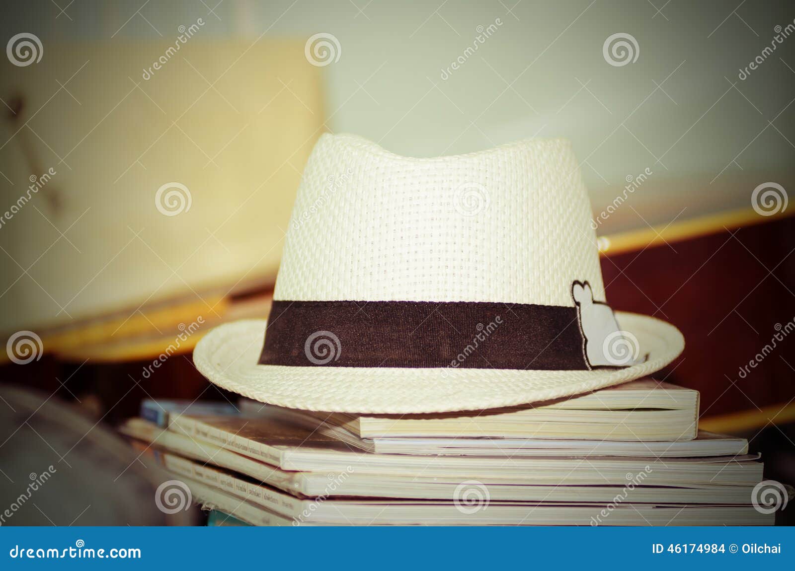 Retro hat stock photo. Image of pretty, retro, stack - 46174984