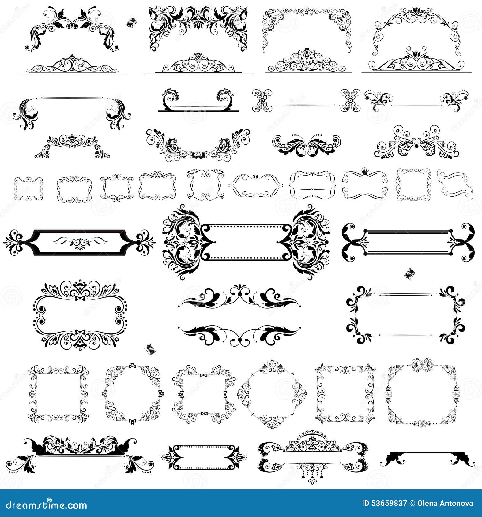 Retro heading and frames stock vector. Illustration of frame - 53659837