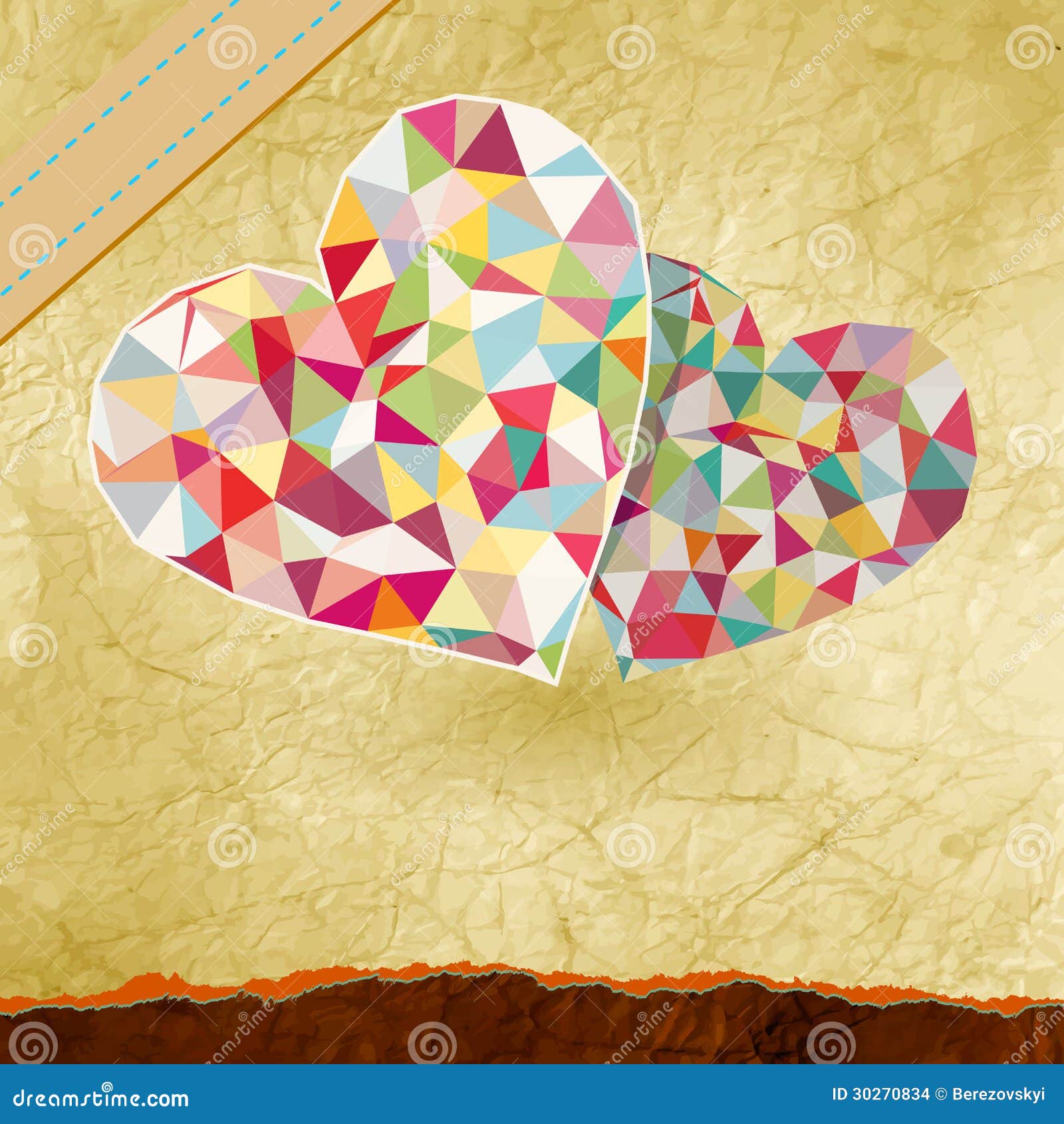 Retro Heart Made from Color Triangles. EPS 8 Stock Vector ...