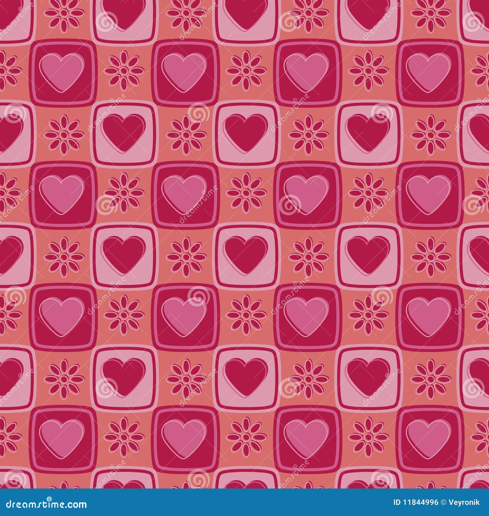 Retro heart pattern stock illustration. Illustration of design - 11844996