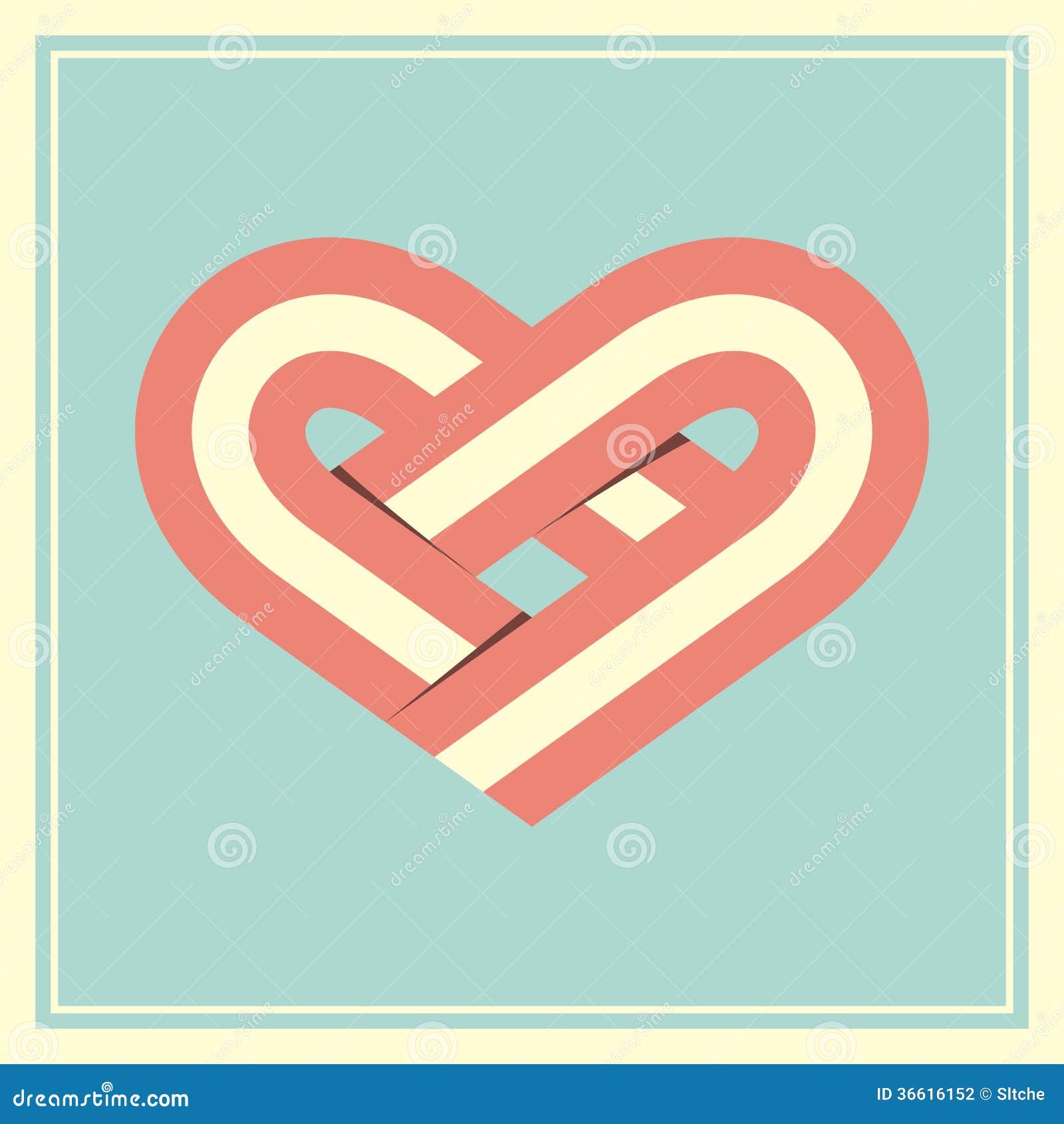 Retro Heart Symbol Vector Illustration Stock Vector - Illustration of ...