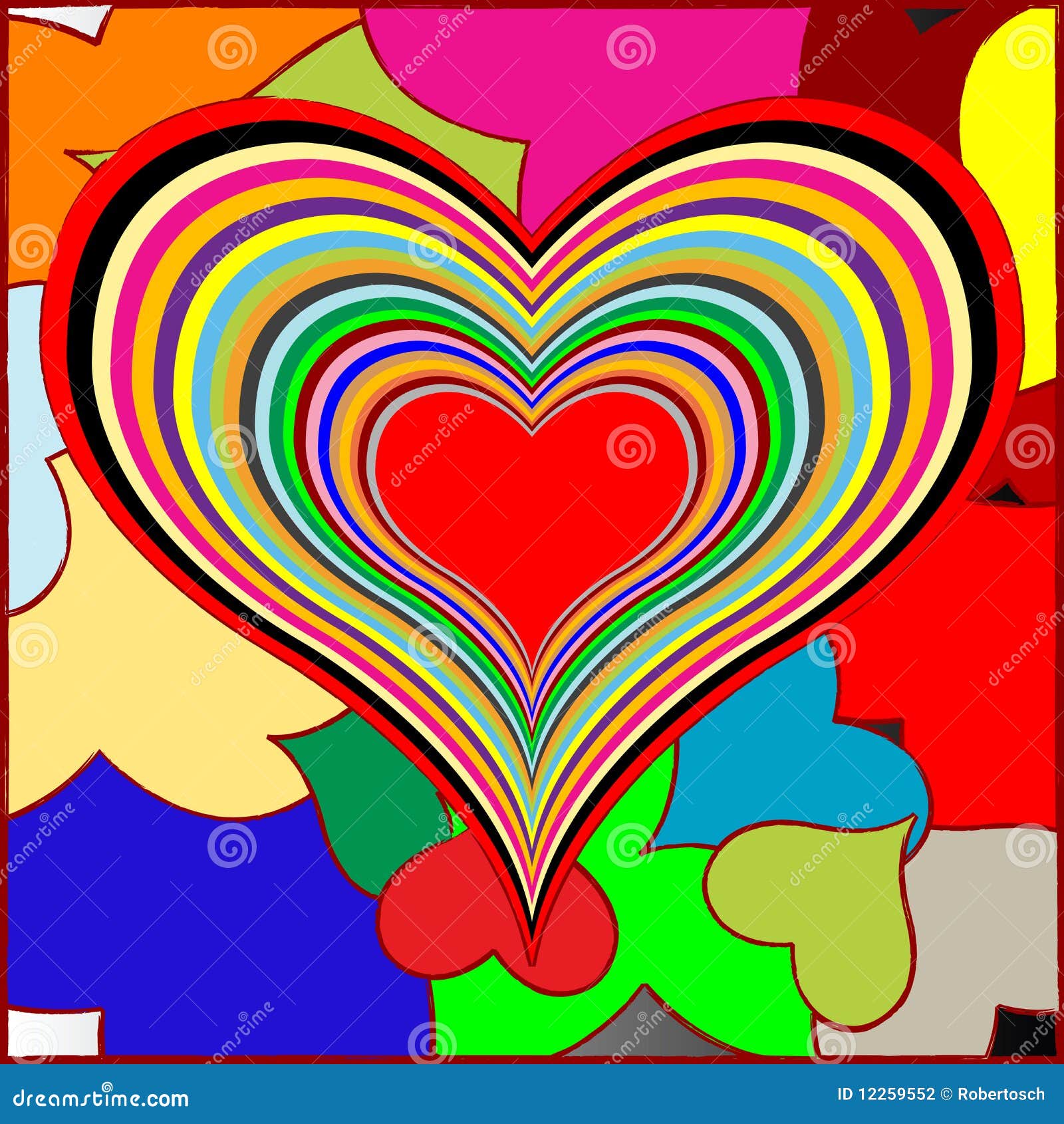 Retro hearts stock vector. Illustration of message, abstract - 12259552