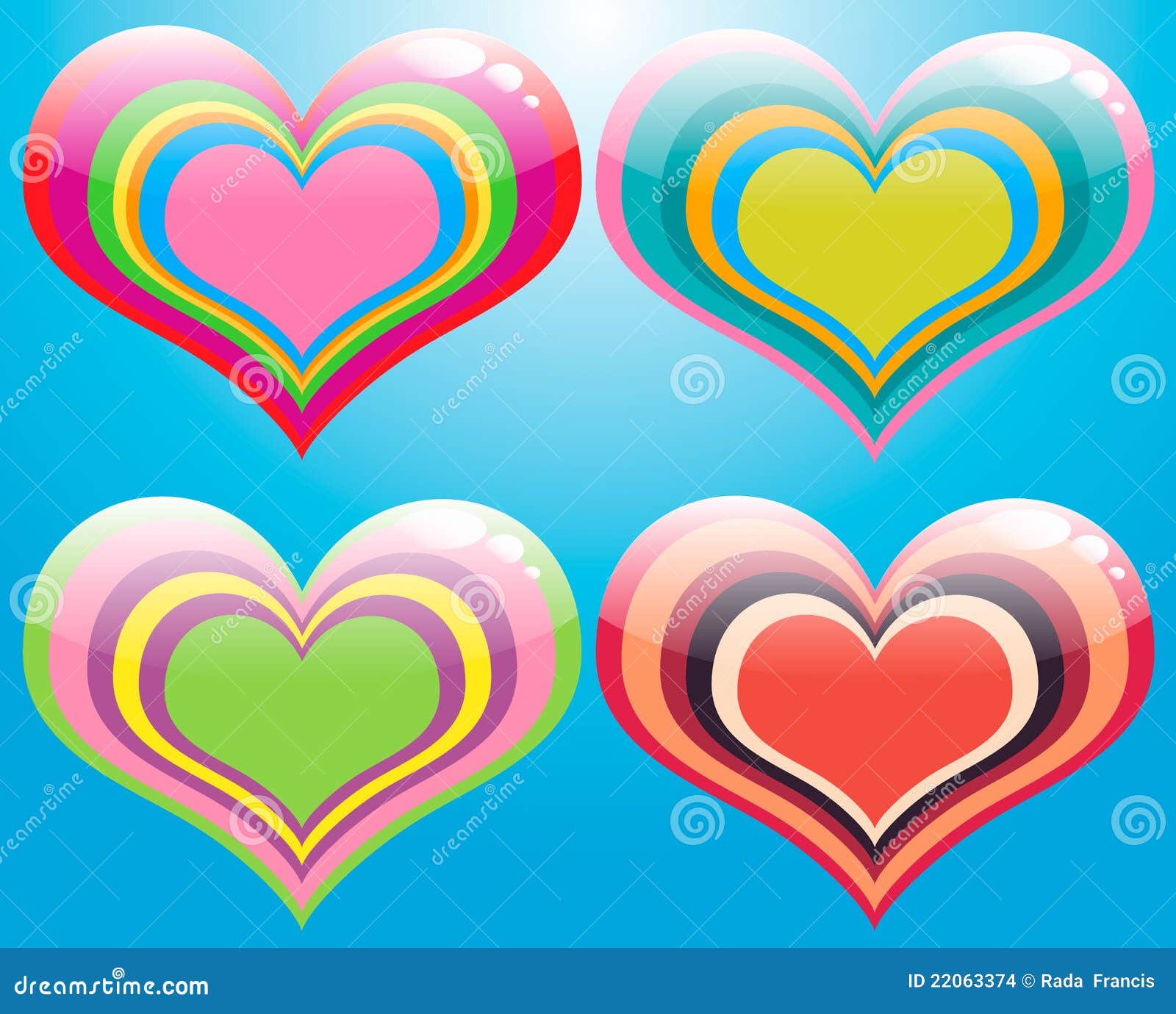Retro Hearts Set stock vector. Illustration of scrap - 22063374