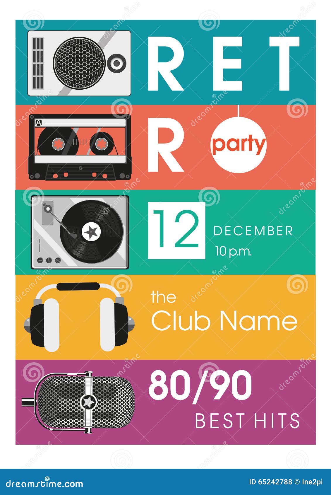 Retro hits poster stock vector. Illustration of banners - 65242788