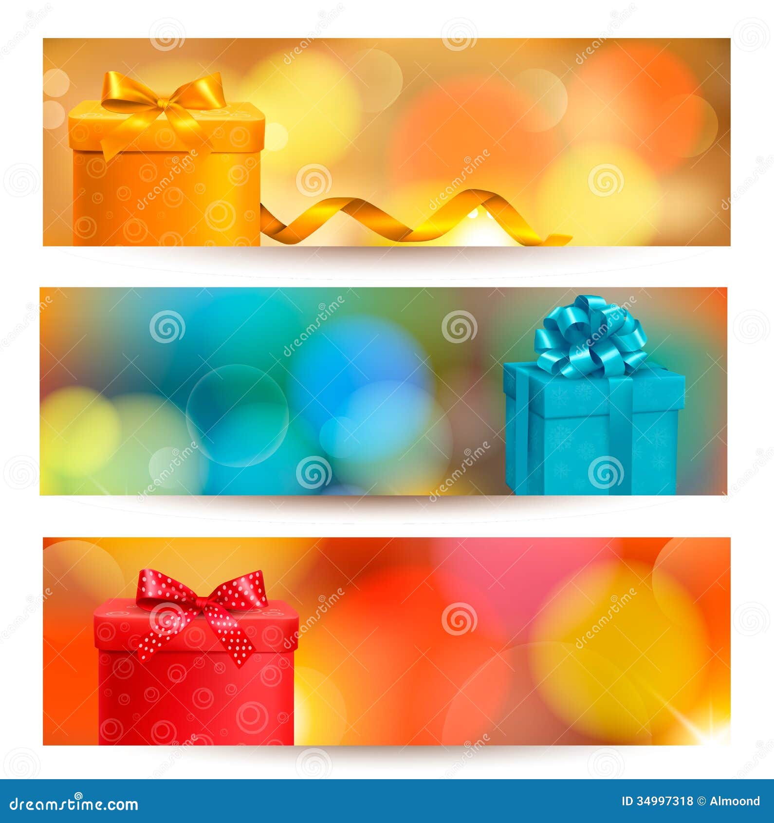 Retro Holiday Background with Blue Gift Ribbon Wit Stock Vector ...