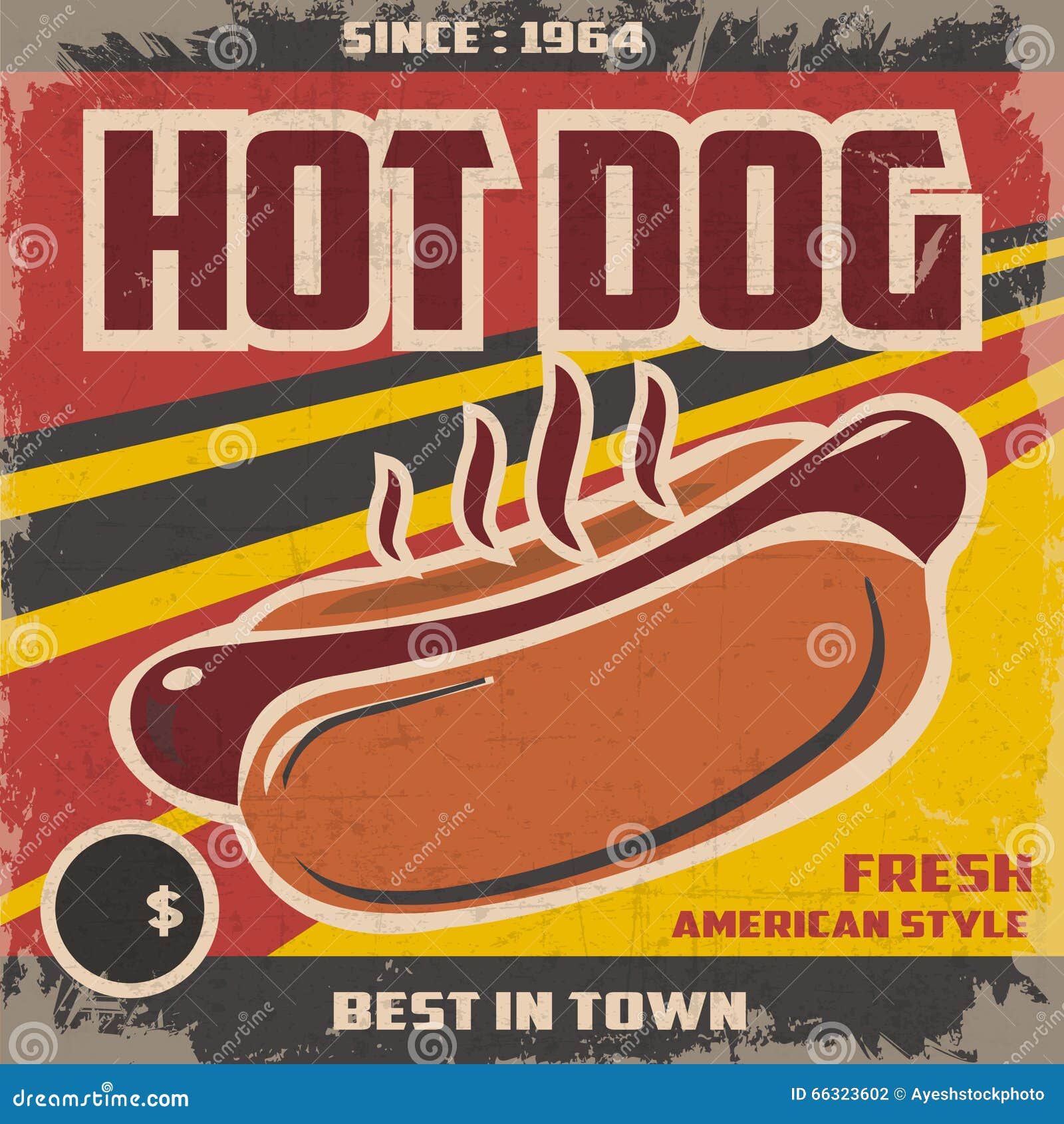 Retro Hot Dog Poster Royalty-Free Stock Image | CartoonDealer.com #66323602 Retro Hot Dog Poster Royalty-Free Stock Image | CartoonDealer.com #66323602