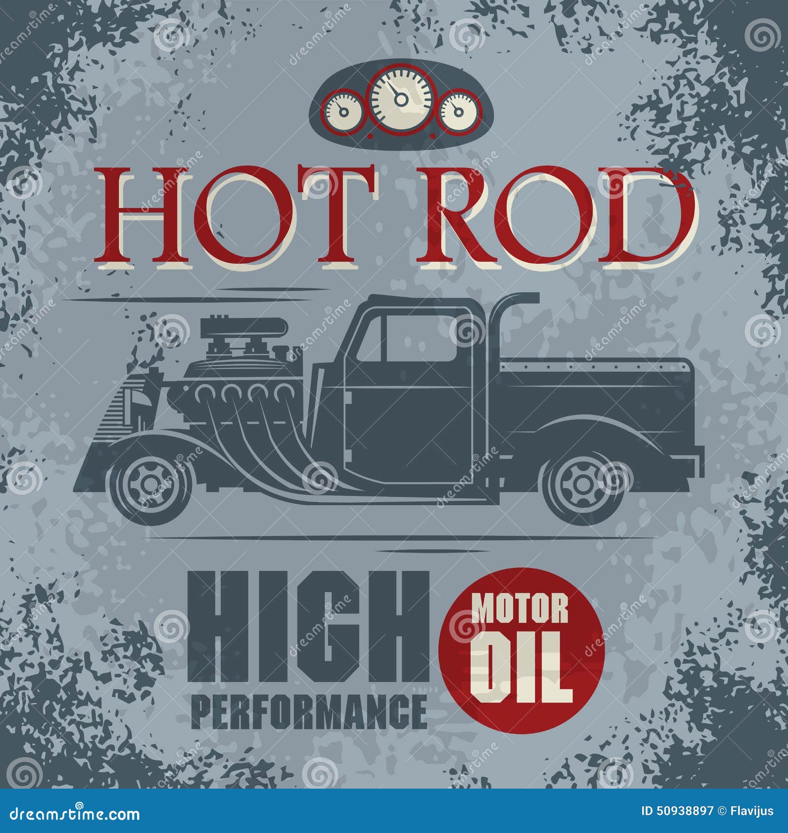 Retro Hot Rod poster stock vector. Illustration of classic - 50938897