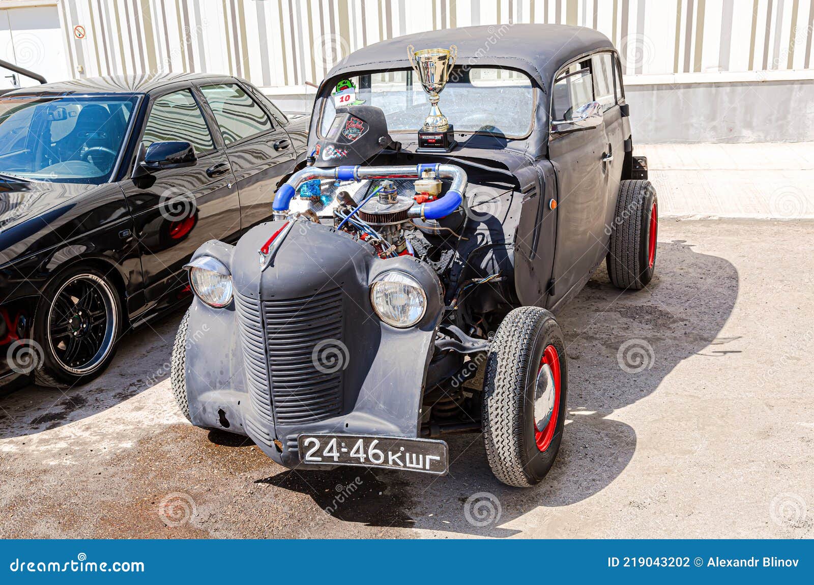 Retro Hot Rod Vehicle with Tuned Engine Editorial Photography - Image ...