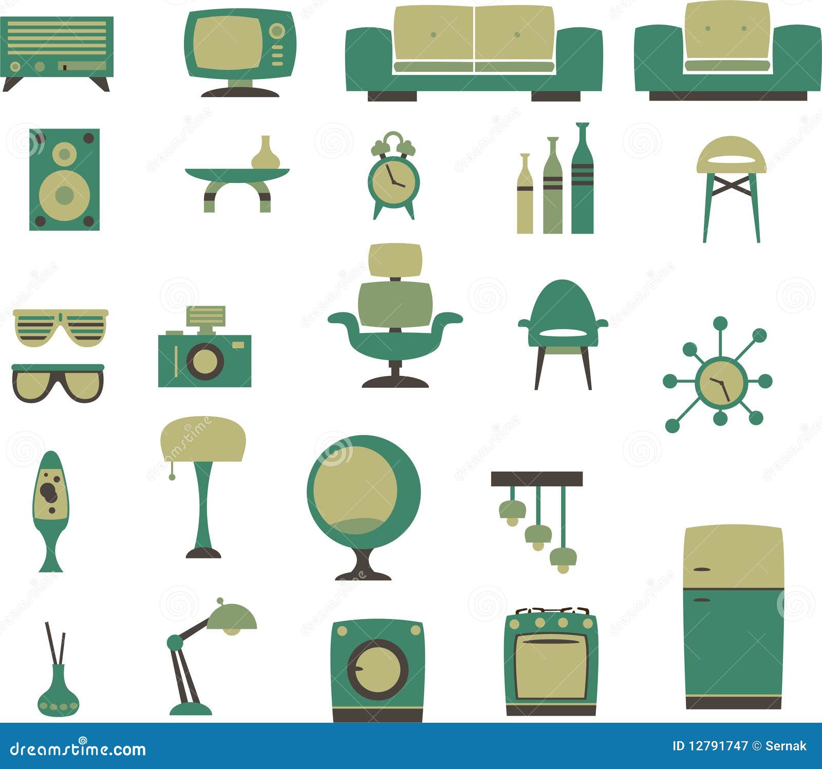 Retro Household Set Stock Illustrations – 6,822 Retro Household Set ...