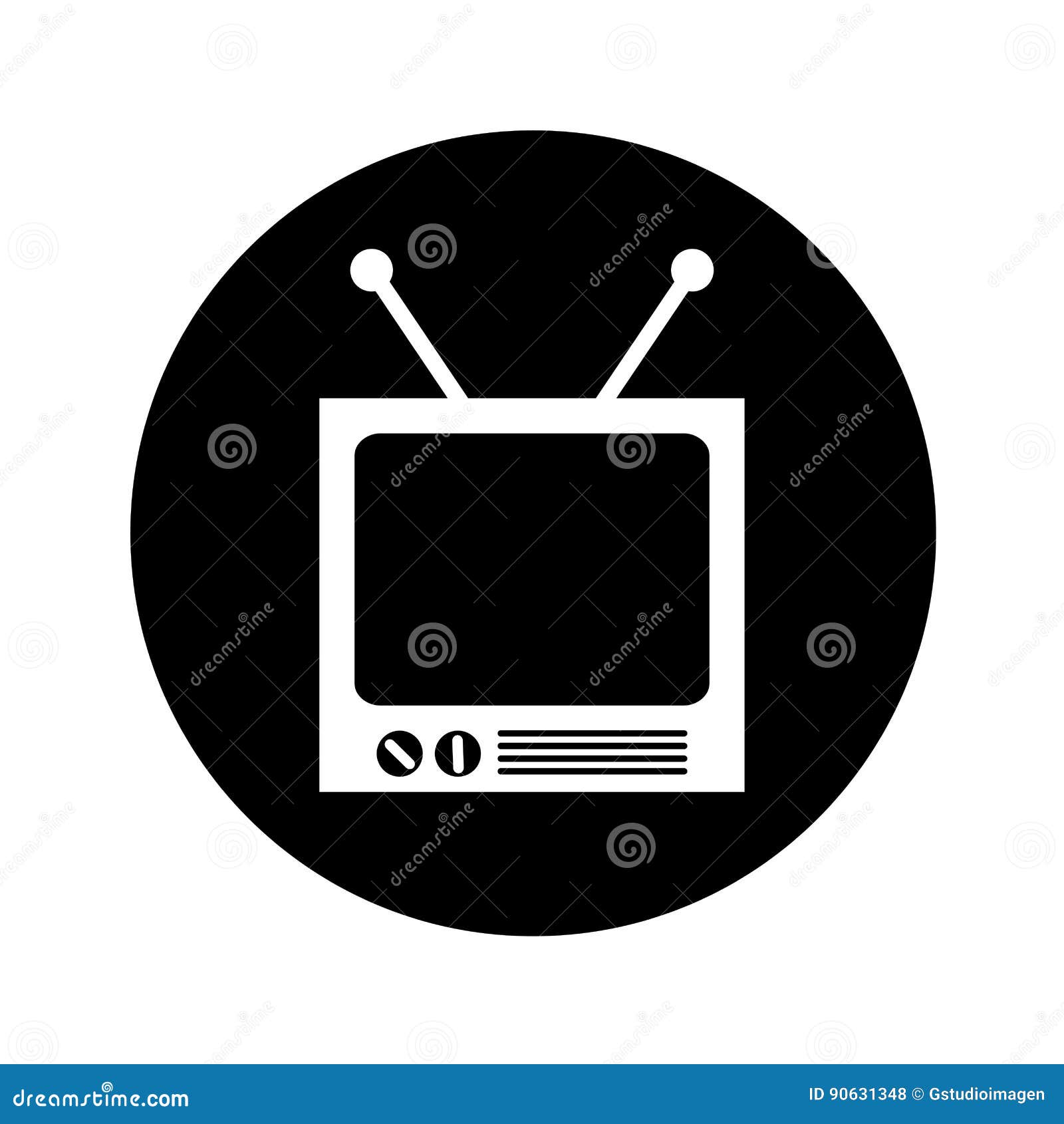 Retro icona isolata TV illustrazione vettoriale. Illustrazione di ...