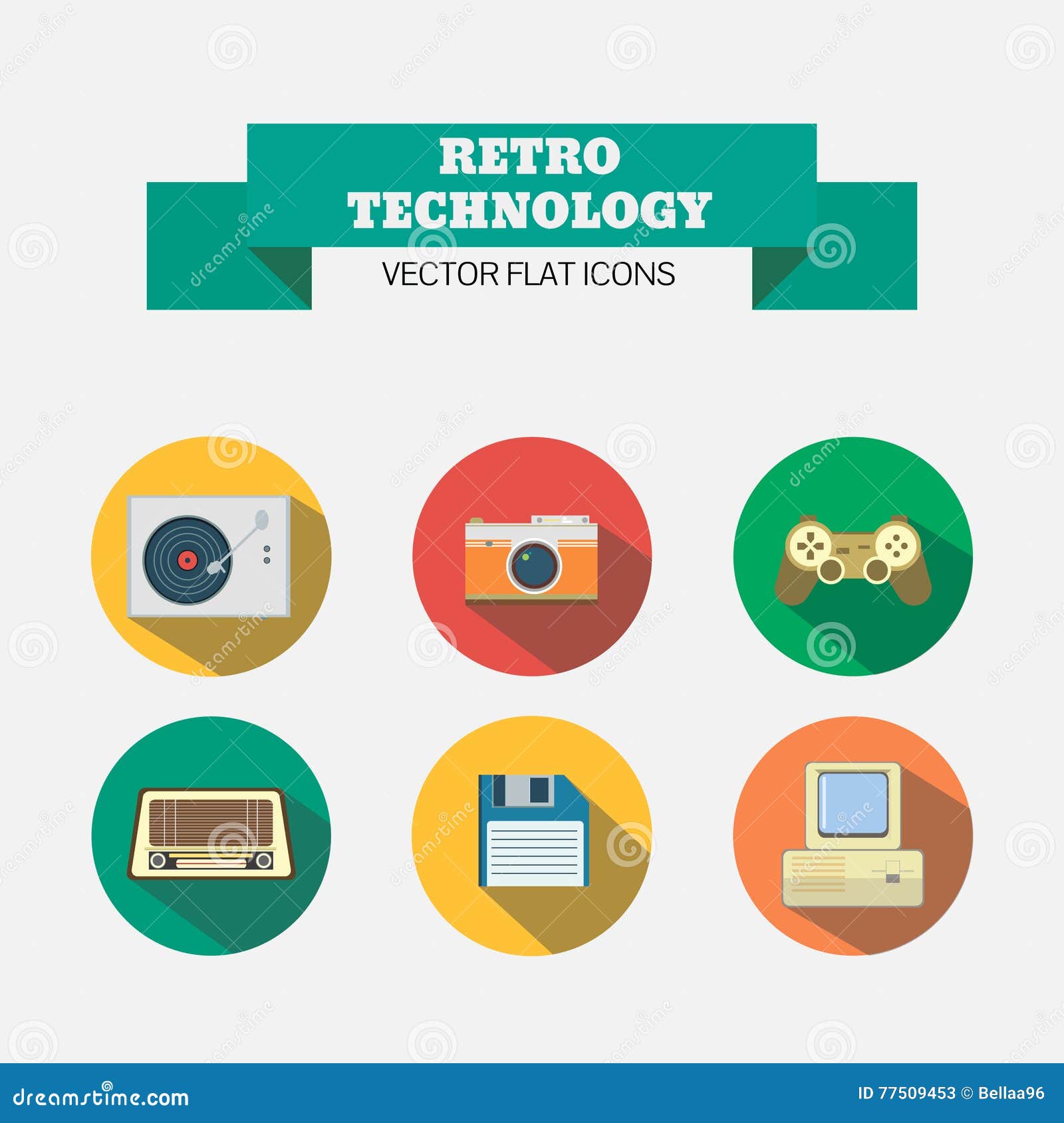 Retro icons set stock vector. Illustration of symbol - 77509453