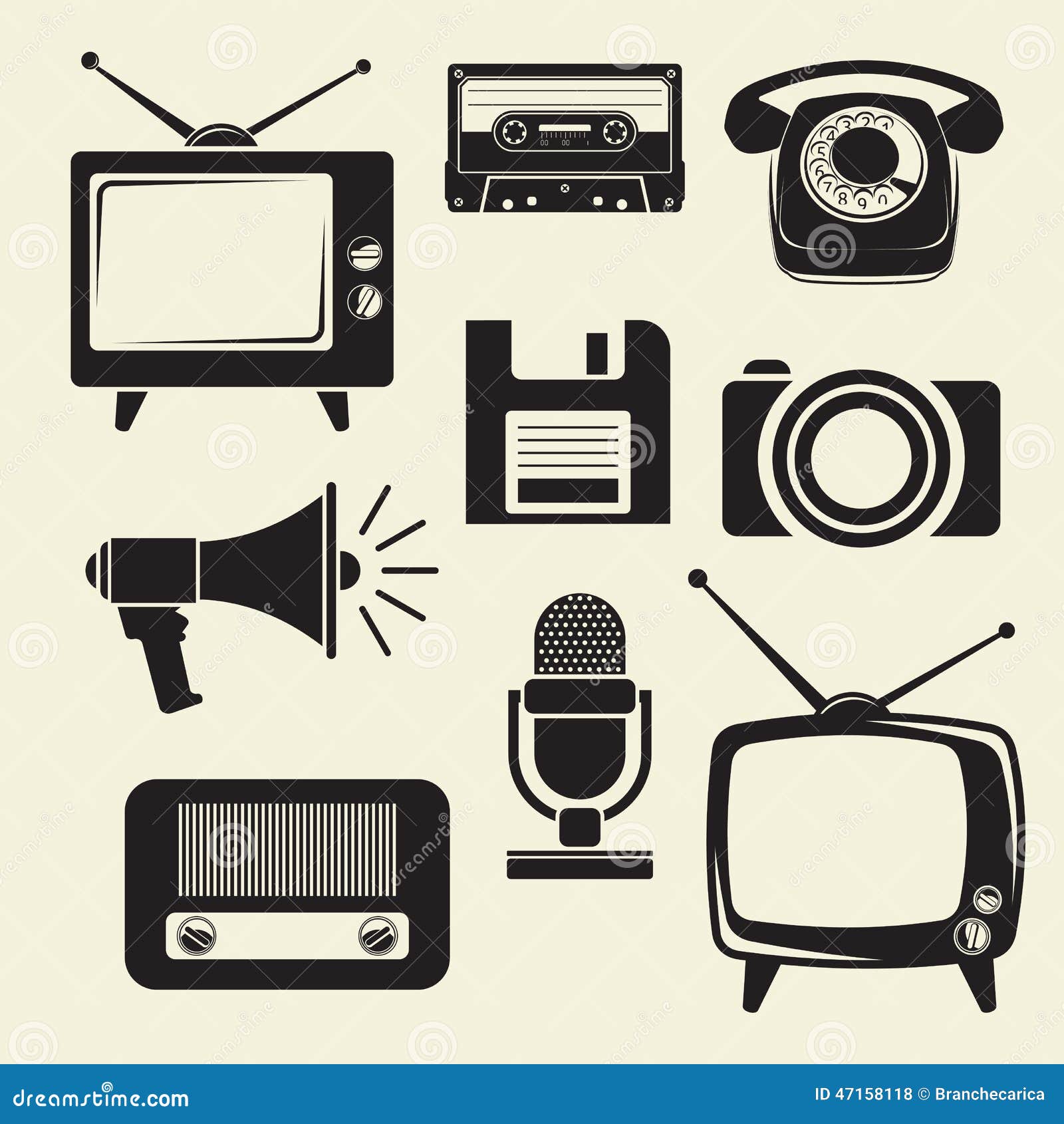 Retro icons stock vector. Illustration of industry, icons - 47158118