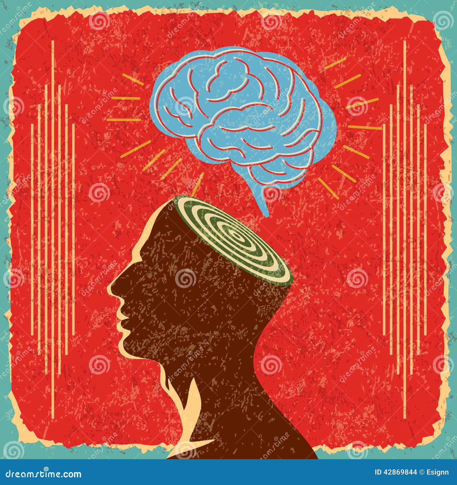 Retro TV With Brain Sketch Stock Photography | CartoonDealer.com #101413196