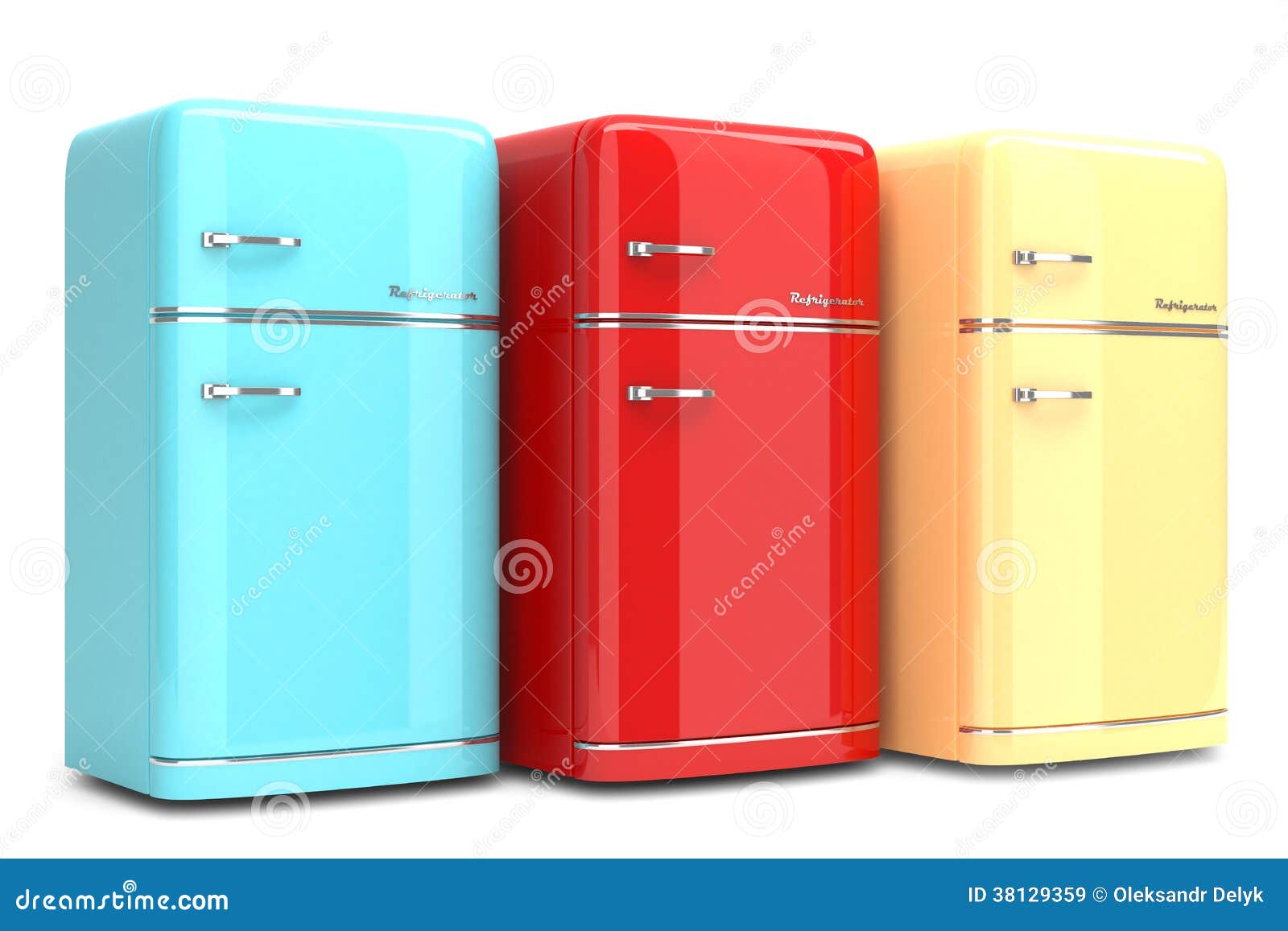 Retro ijskasten stock illustratie. Illustration of chroom - 38129359