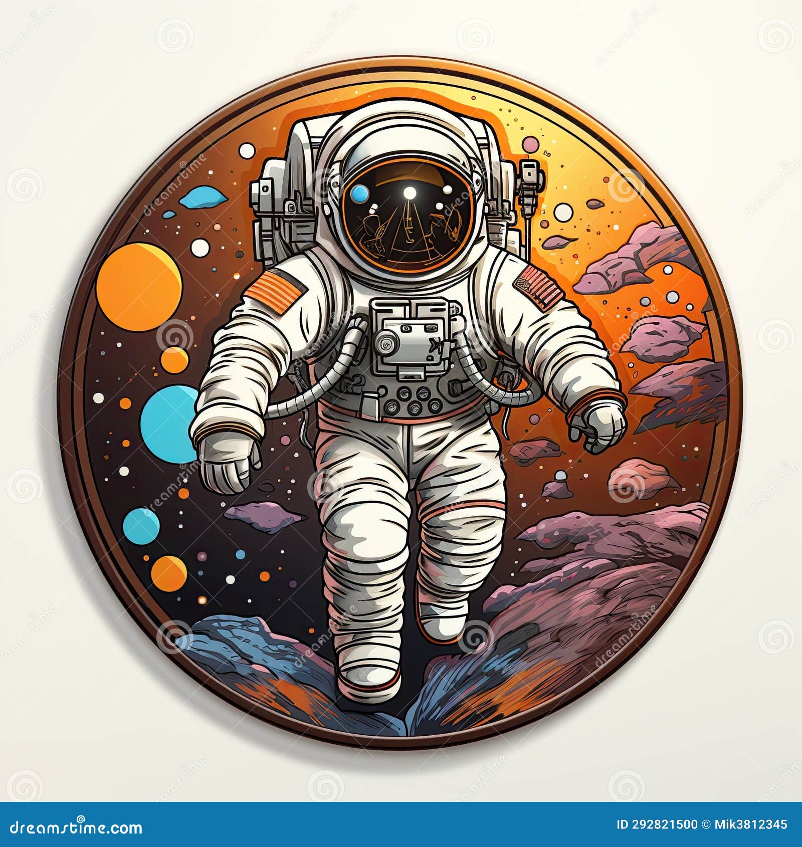 Retro Illustration Of An Astronaut. Royalty-Free Cartoon ...