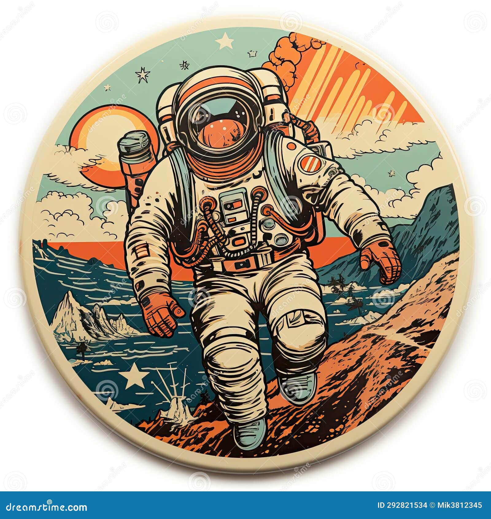 Retro Illustration of an Astronaut. Stock Illustration - Illustration ...