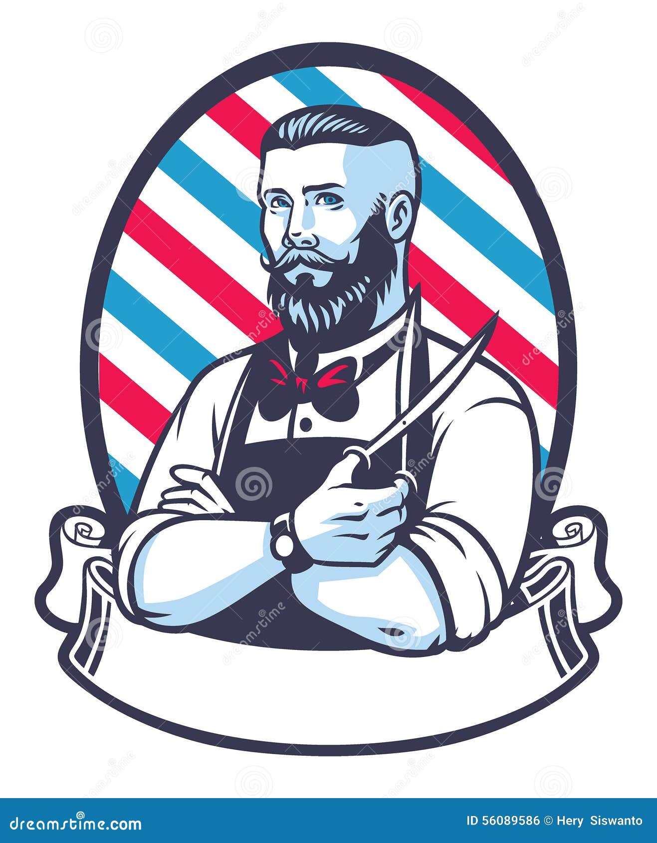 Retro Illustration of Barber Man Stock Vector - Illustration of salon ...