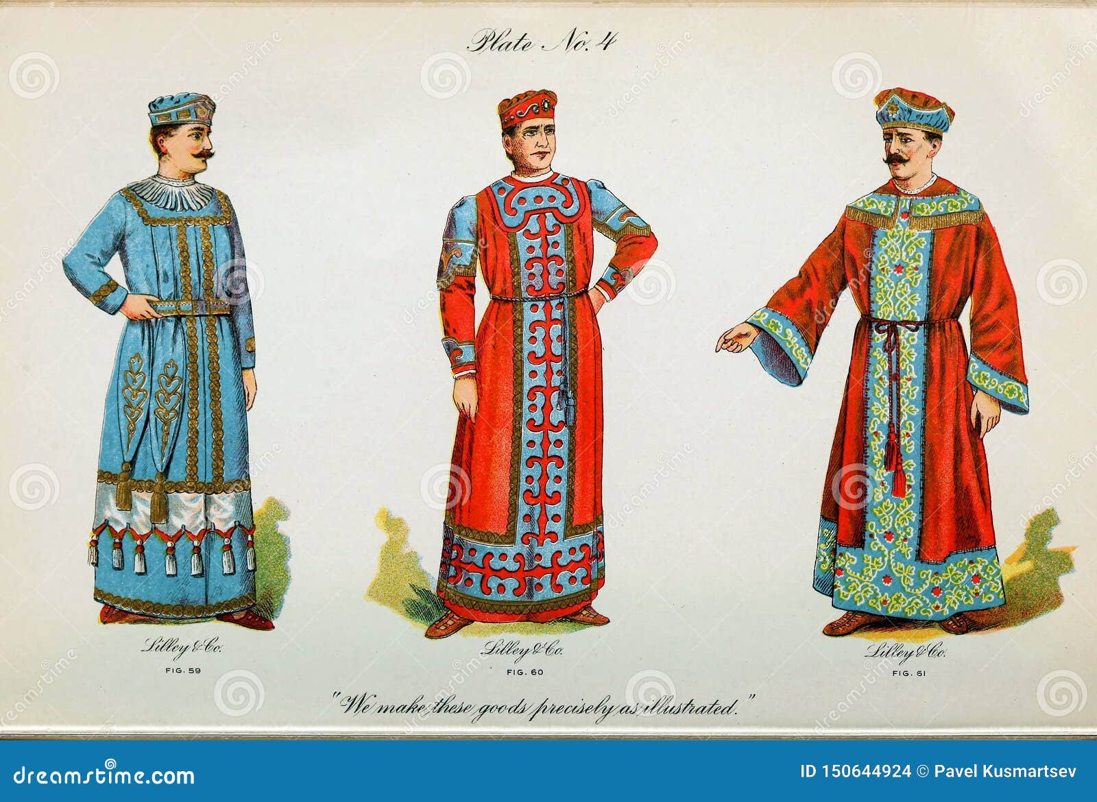 Retro Illustration of Costumes from Different Eras. Stock Photo - Image ...